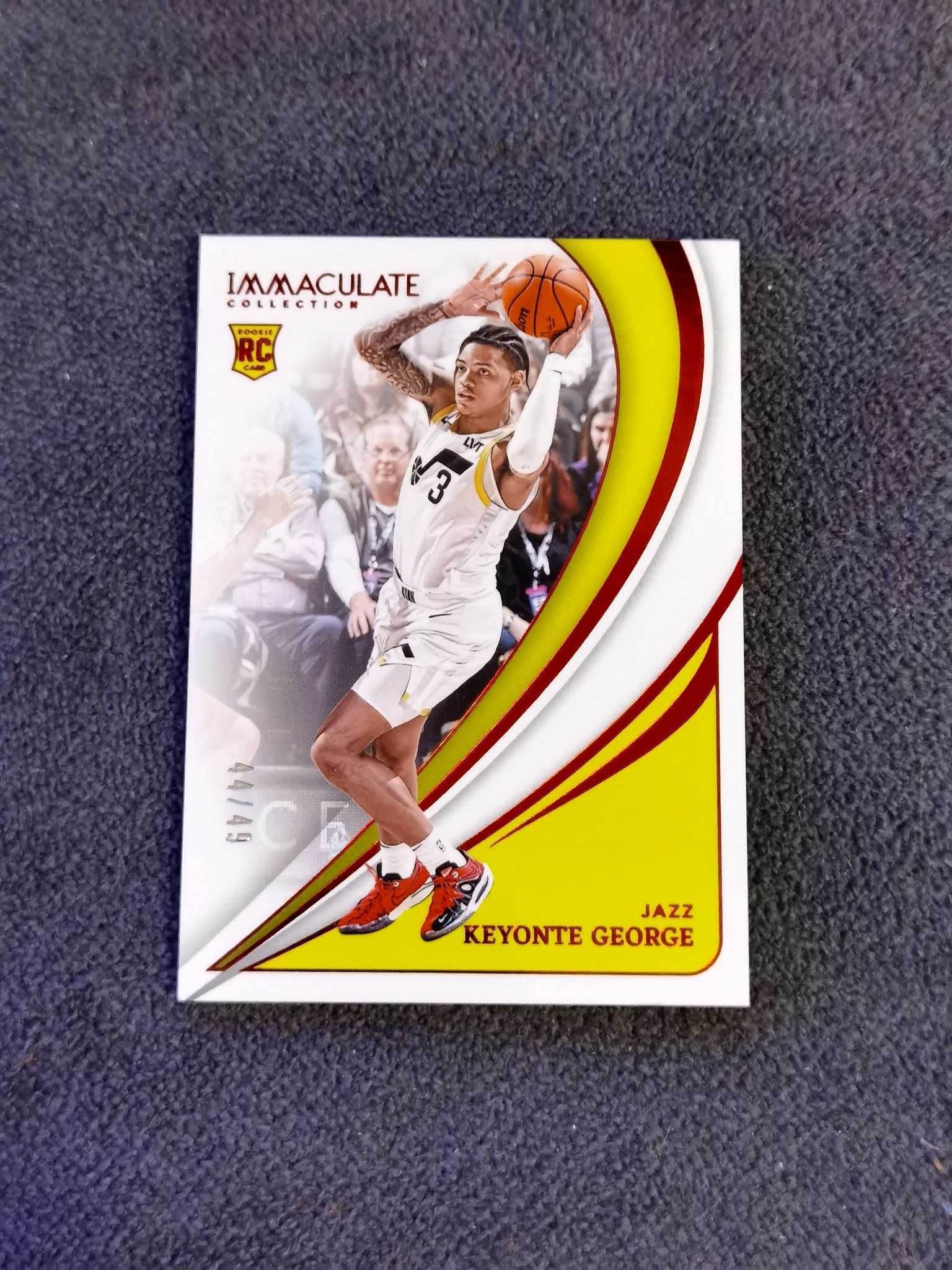 2024 Panini Immaculate Keyonte George RC 基昂特乔治 新秀 49编 红折 爵士潜力新星 IMM 带编 ...