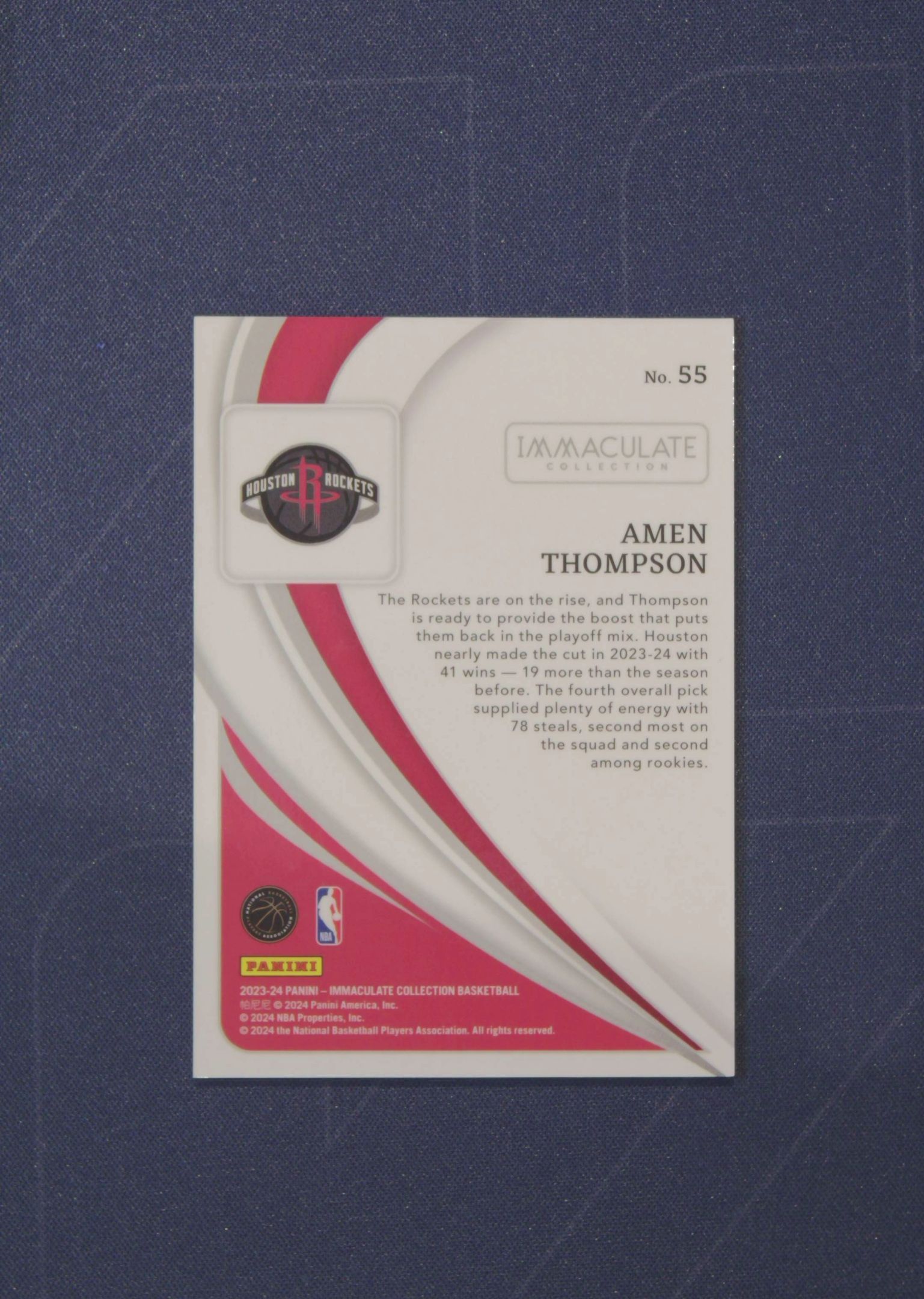 【CU代卖】2023-24 Panini Immaculate Amen Thompson 爱咪咪 阿门 汤普森 休斯敦火箭 新秀RC 红平行 ...