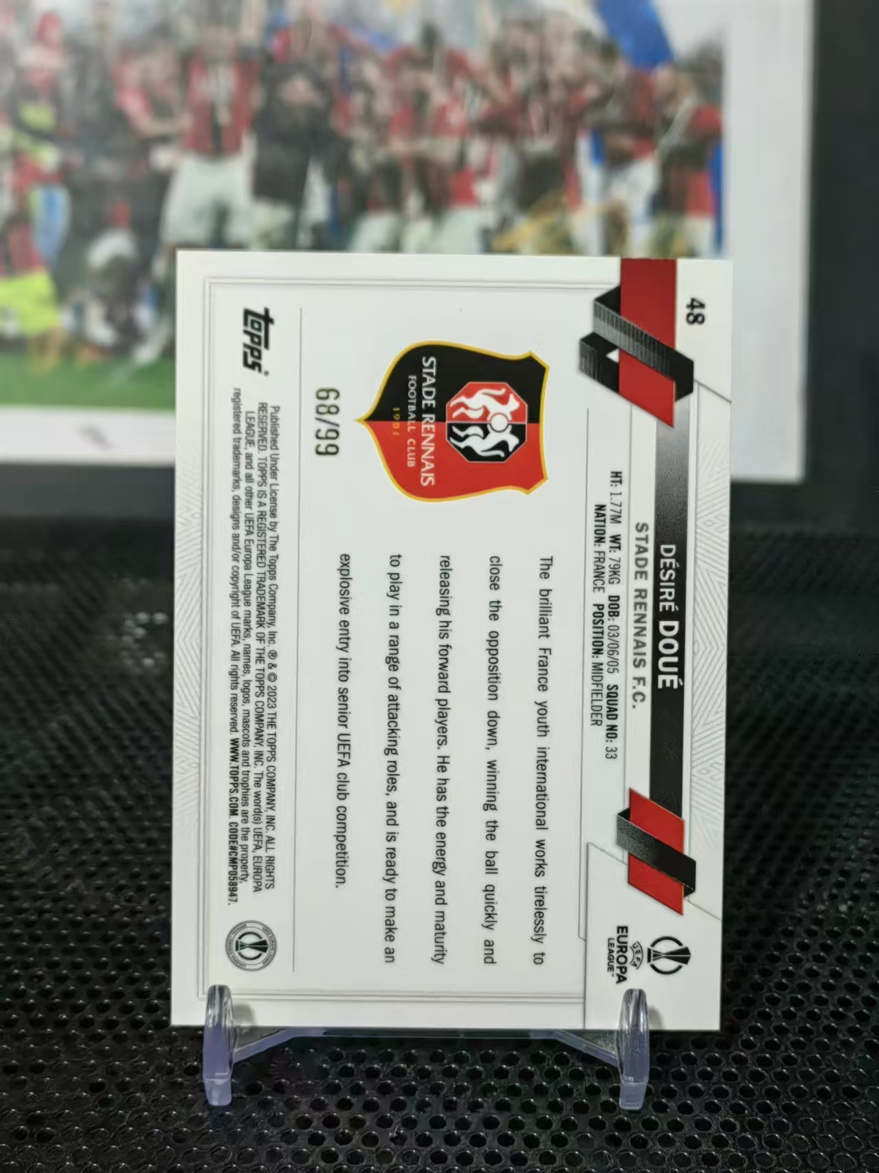 2023 Topps Chrome Désiré Doué RC 【被鸽重拍】UCC欧战碧玉系列 雷恩新秀德雷西杜埃 大热天才 99编白玉折射 ...