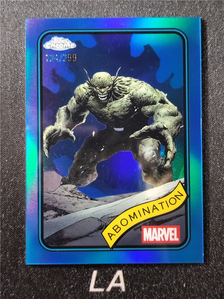 【LA拍卖】2025 Topps Chrome Marvel 漫威TC Abomination 憎恶 超级反派 蓝折 Base /299编 瑕疵如图 I03B 卡淘