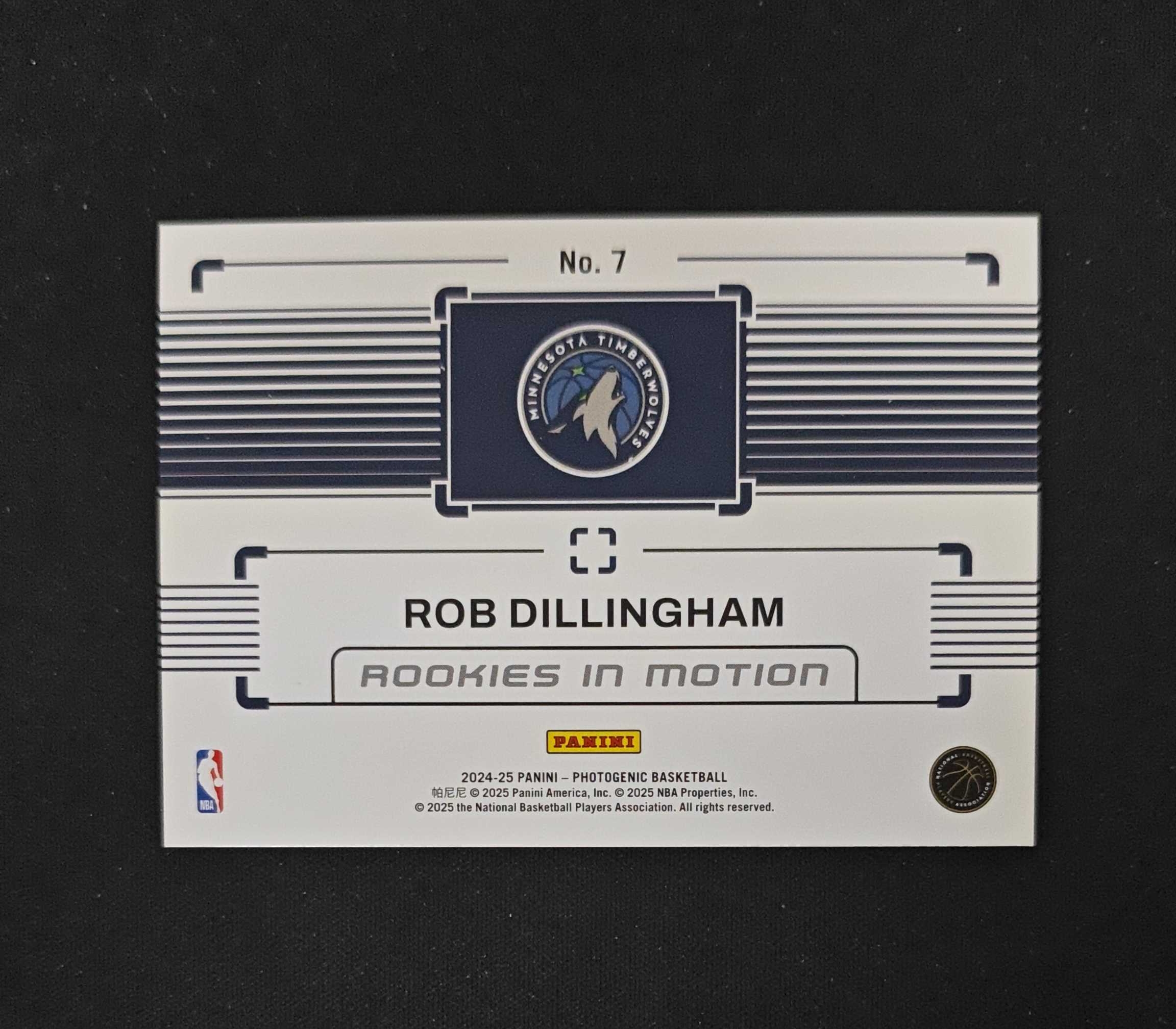 2024-25 Panini Photogenic Robert Dillingham RC 【SC拍卖】上镜 新秀 森林狼 迪林厄姆 49编 ...