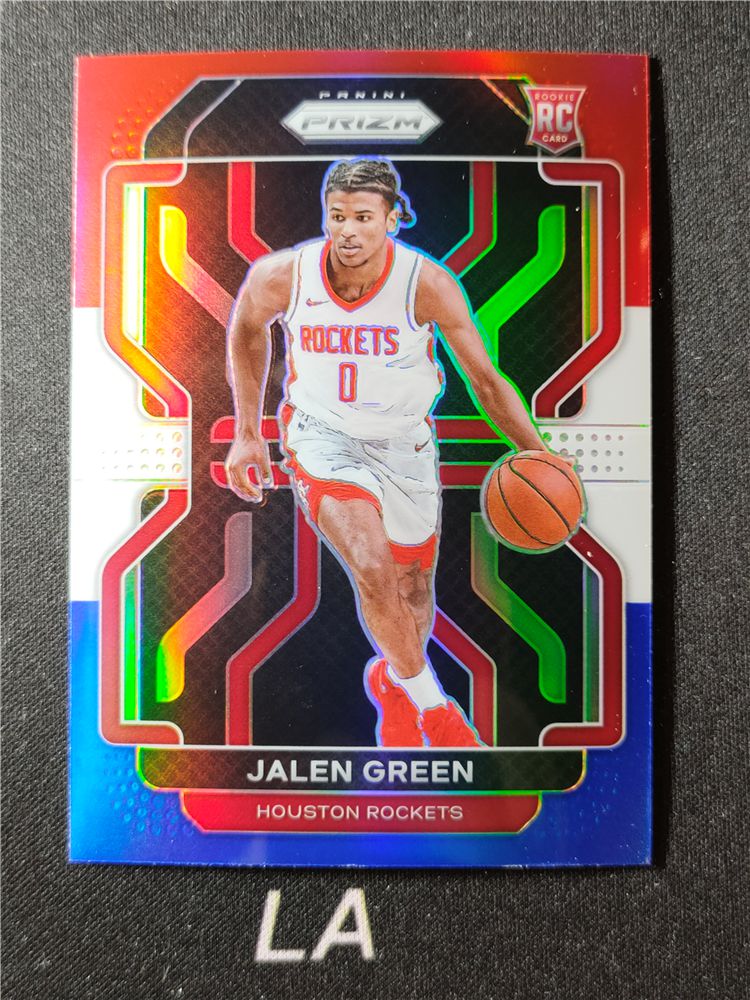 【LA拍卖】2021-22 Panini Prizm Jalen Green 新秀RC 杰伦 格林 顶级天赋 上限乔丹 下限科比 火箭 榜眼秀 正新秀 三色折 红白蓝折 base OUZ 卡淘