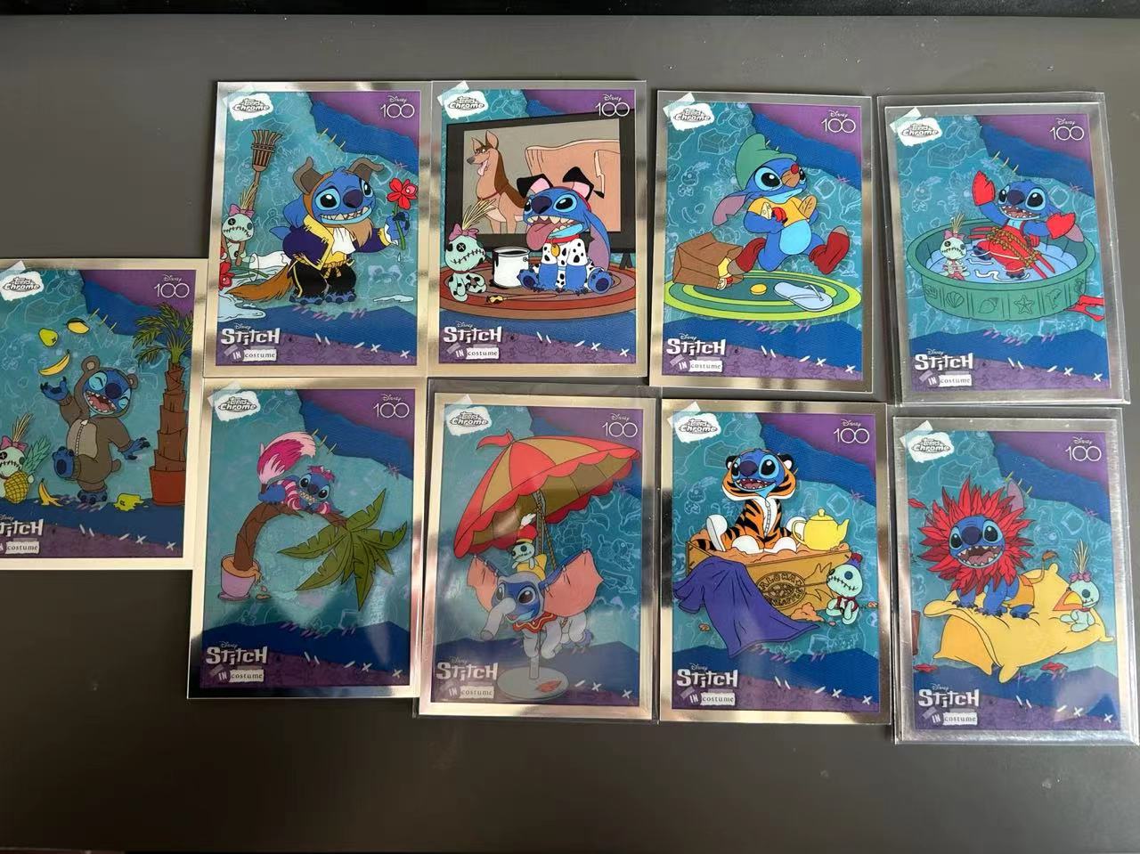 2023 Topps TOPPS CHROME DISNEY 100周年 stitch 迪士尼 史迪奇 史迪仔 9张特卡 全套 1-9 打包 ...