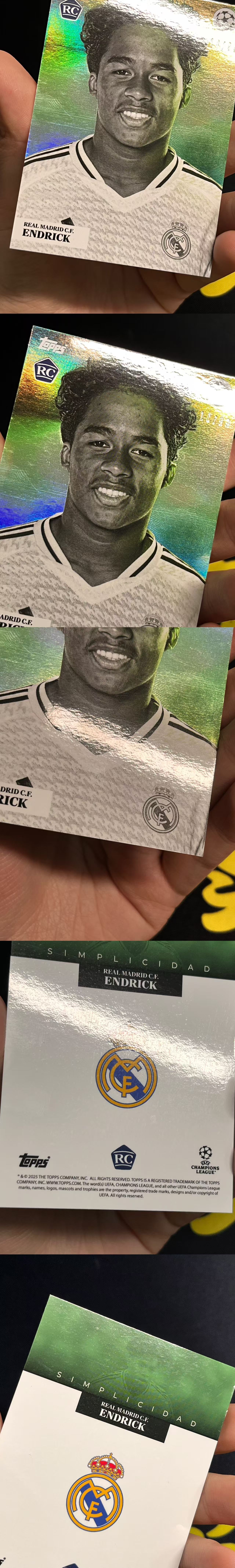 【大四喜拍卖】2024-25 Topps Simplicidad 欧冠 欧战 极简 Endrick 恩德里克 10/99编 新秀 RC 皇马 ...