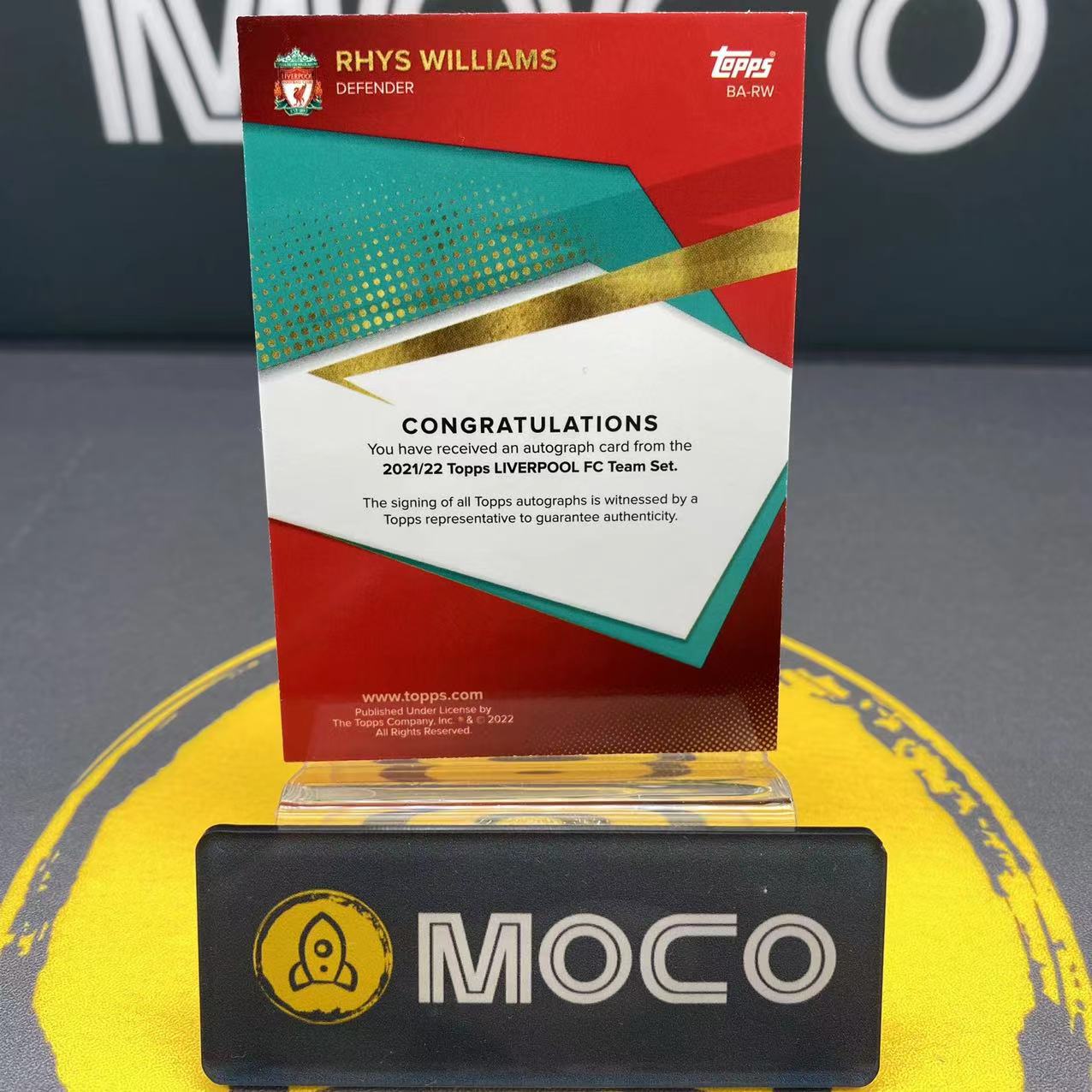 2021-22 Topps Team Set Rhys Williams 【MOCO拍卖】利物浦队盒 里斯·威廉斯 签字 base签 英格兰 卡品如图 收藏必备 拍前看描述【MKXH-507】 卡淘