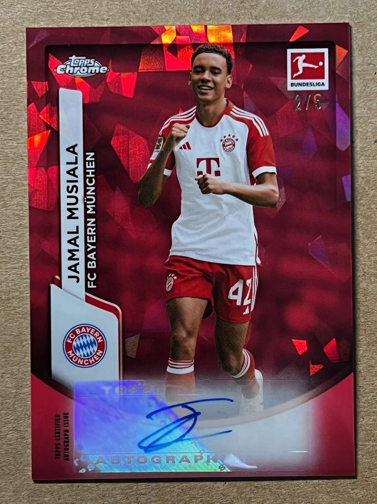 2023-24 Topps Chrome Sapphire Jamal Musiala 德甲 蓝宝石 贾马尔 穆夏拉 红碎冰折 5编 C罗编 ...