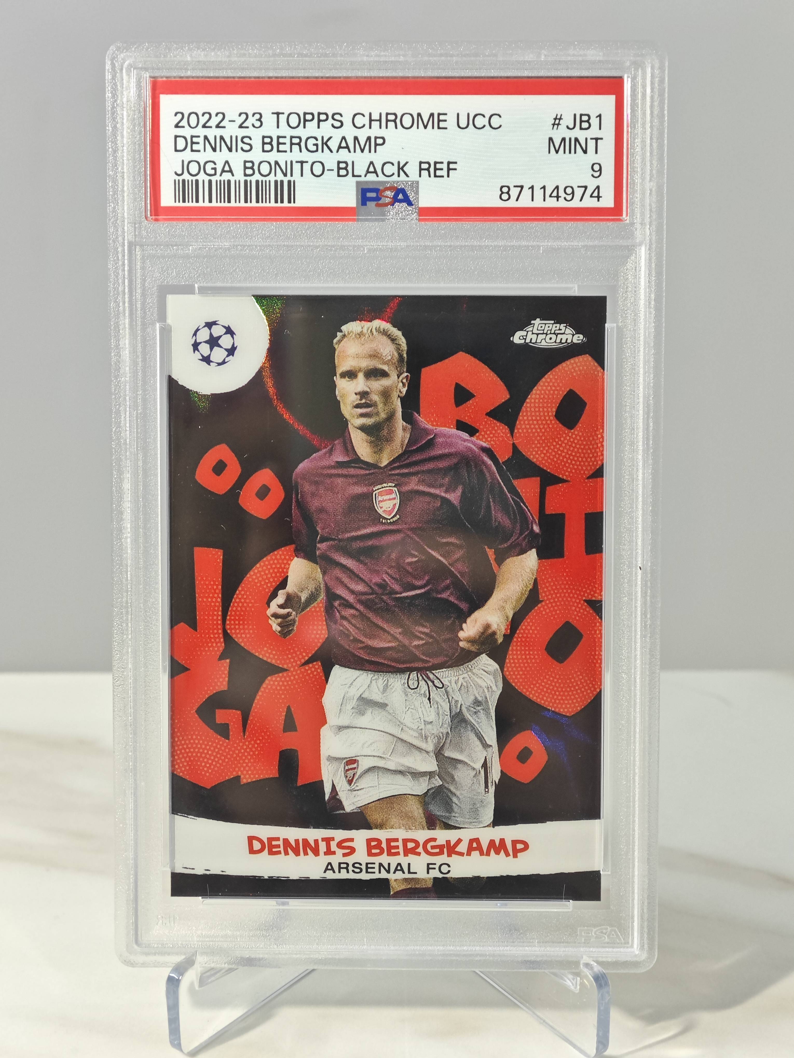 2023 Topps Chrome Dennis Bergkamp 阿森纳名宿 荷兰 博格坎普 冰王子 大比例 美丽比赛特卡 03/10编 黑 ...