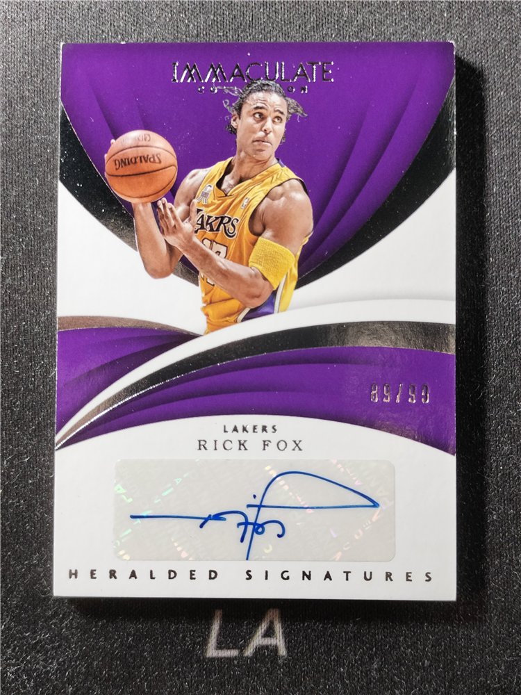 【LA拍卖】2017-18 Panini Immaculate Rick Fox 里克 福克斯 湖人队 Heralded 签字 /99编 瑕疵 ...