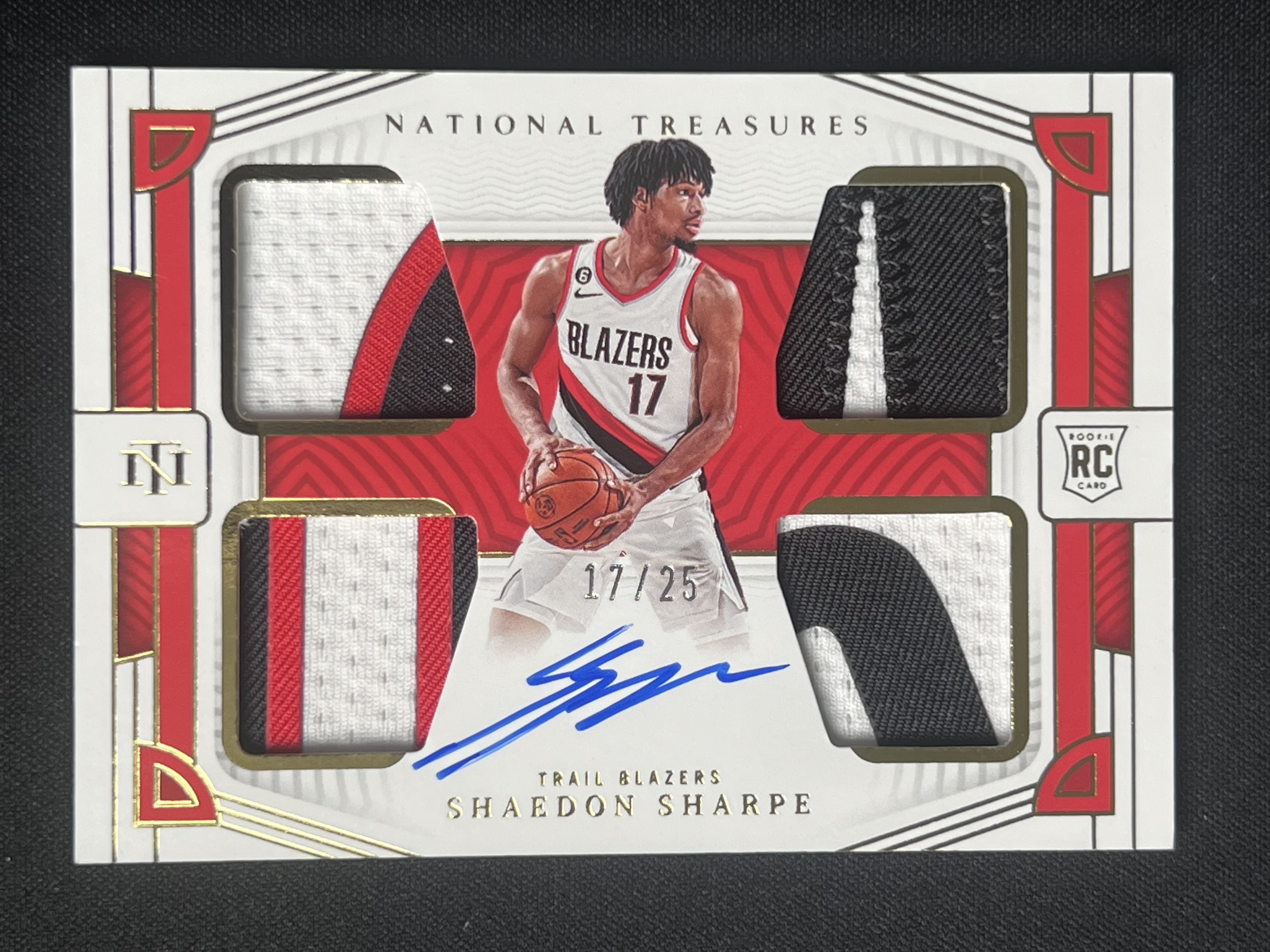 2022-23 Panini NT Shaedon Sharpe 国宝 开拓者 谢登夏普 新秀RC 17/25编 同背编RPA 暴力patch ...