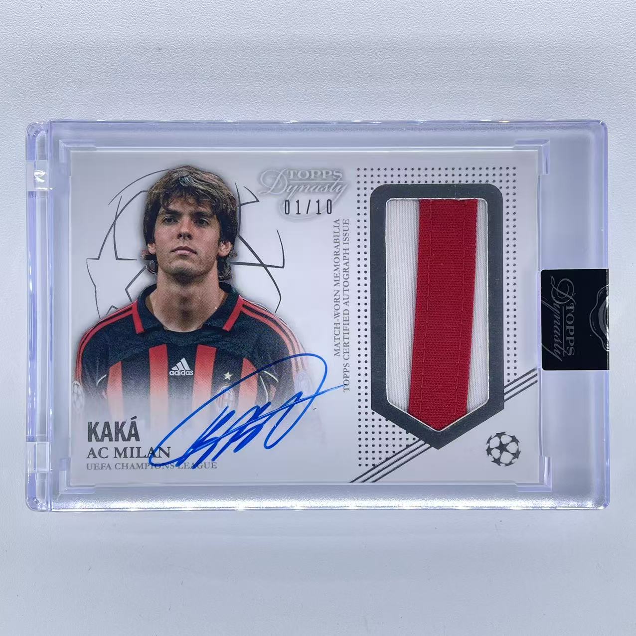 B 2022-23 Topps Dynasty Kaka 卡卡 01/10编 首编 签字 卡签 物料签 PA 双色Patch GU落场球衣 竖 ...