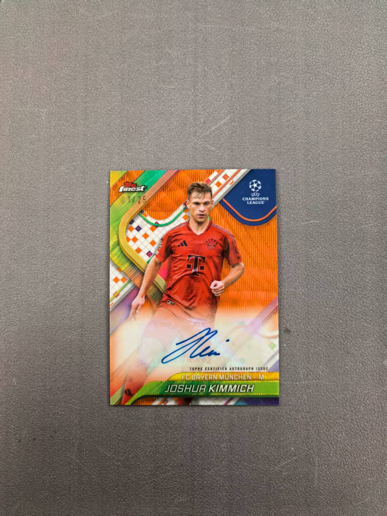 2024-25 Topps Finest Joshua kimmich 基米希 签字 橙折 01/25编 低编 首编 拜仁 wd123 卡淘