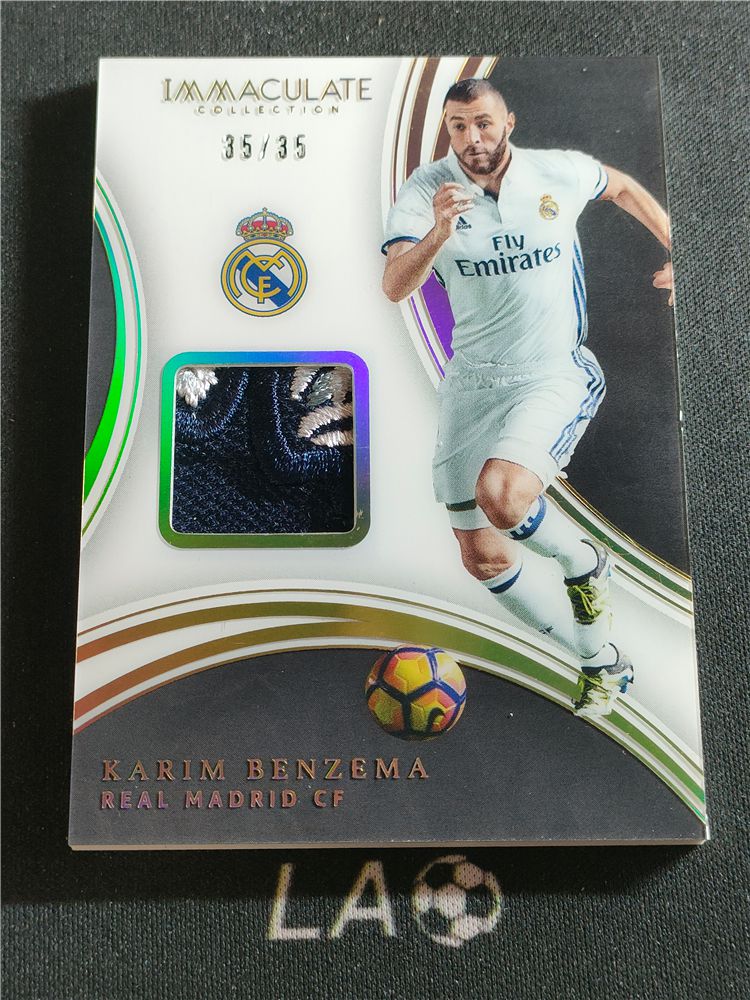 【LA足球】2017 Panini Immaculate 元年 Karim Benzema 皇马 皇家马德里 本泽马 队徽 LOGO 暴力切 ...