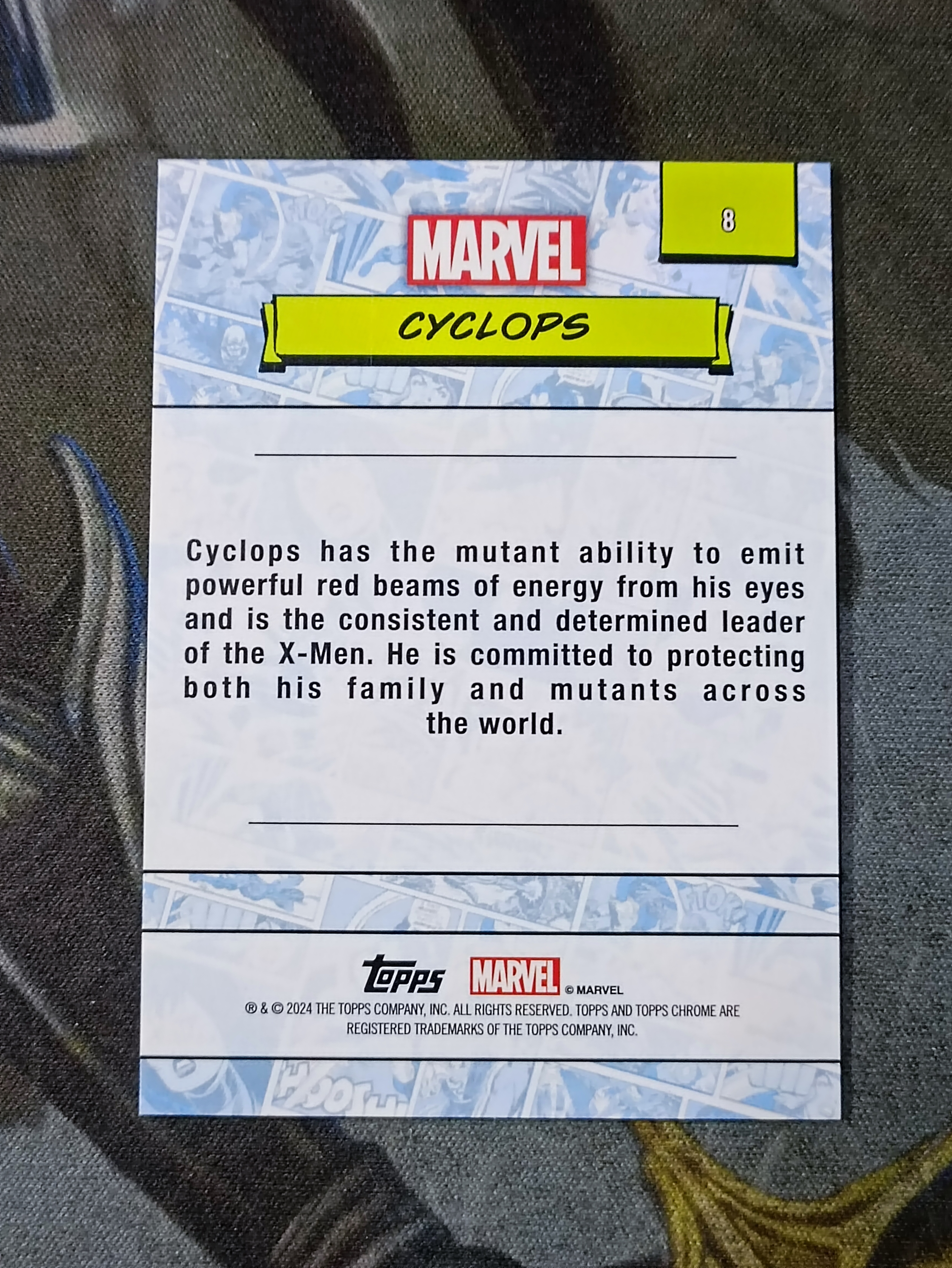 2024 Topps Marvel (MCU) Cyclops 镭射眼 Topps Chrome 限量65/75编 黄碎冰折 漫威 影视(品见 ...