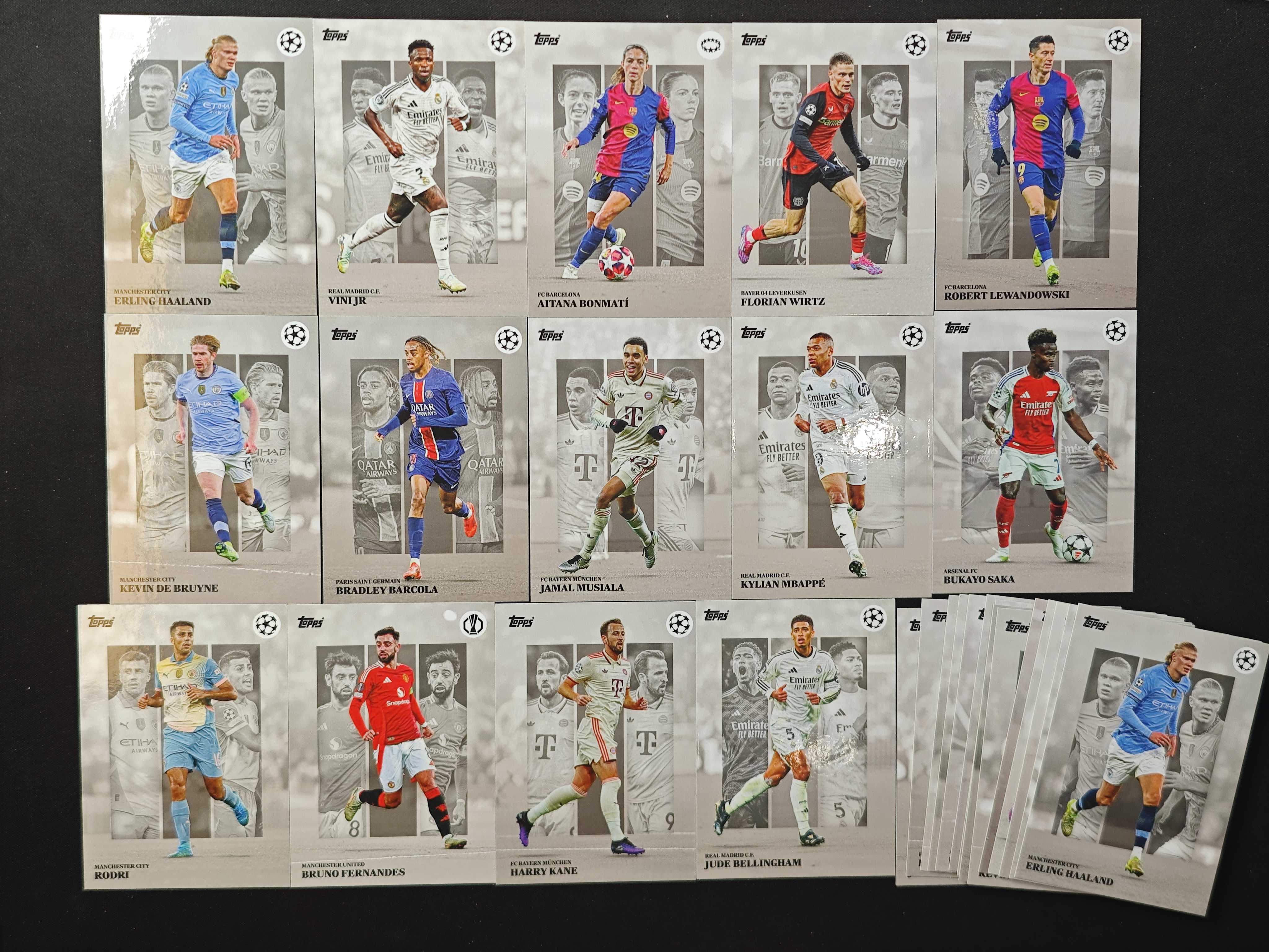 2024-25 Topps Simplicidad Erling Haaland 极简 哈兰德 穆夏拉 贝林厄姆等 超巨特卡 三头 两套打包 ...