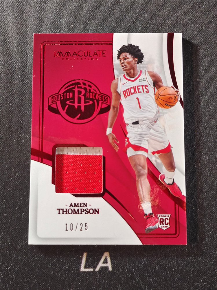 【LA拍卖】2023-24 Panini Immaculate Amen Thompson 新秀RC 阿门 汤普森 最佳新秀二阵 火箭 红版 ...