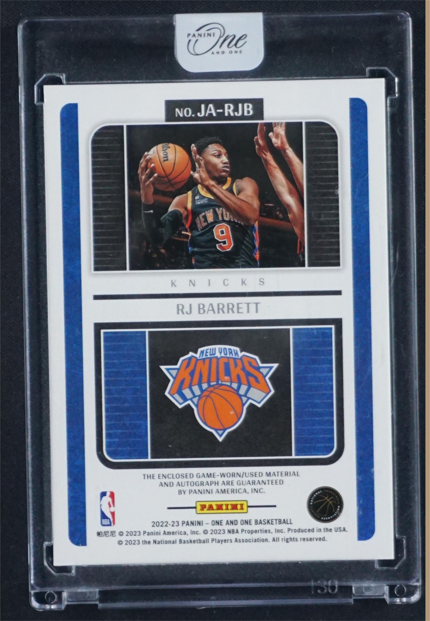 2022-23 Panini One and One R.J. Barrett 尼克斯 RJ巴雷特 RJB 49编 紫平行 JA 球衣 签字 ...