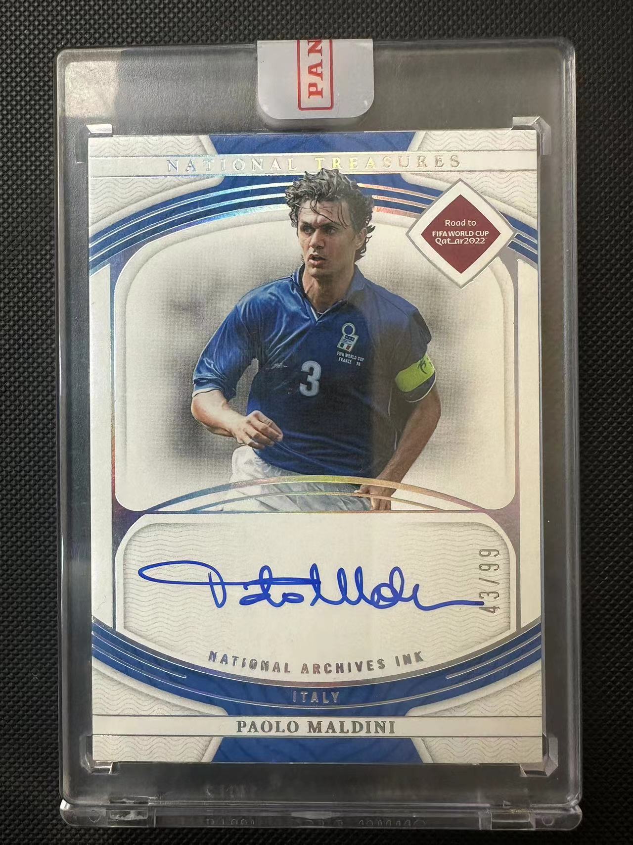 2022 Panini National Treasures Paolo Maldini 世界杯国宝 意大利 AC米兰 保罗 马尔蒂尼 国家 ...