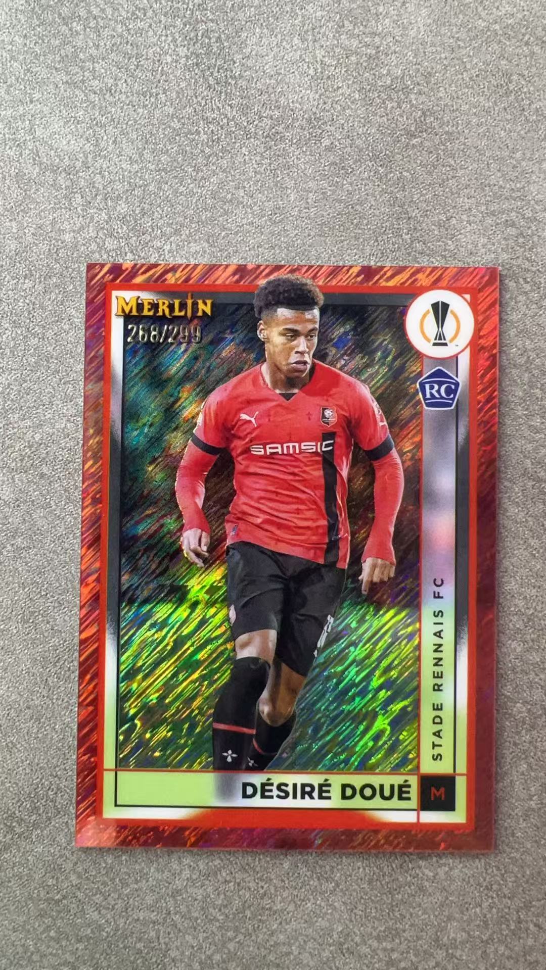 1085【330球星卡实体店代卖] 2023 Topps MERLIN 梅林 杜埃 Desire Doue 雷恩 新秀RC 268/299编 ...