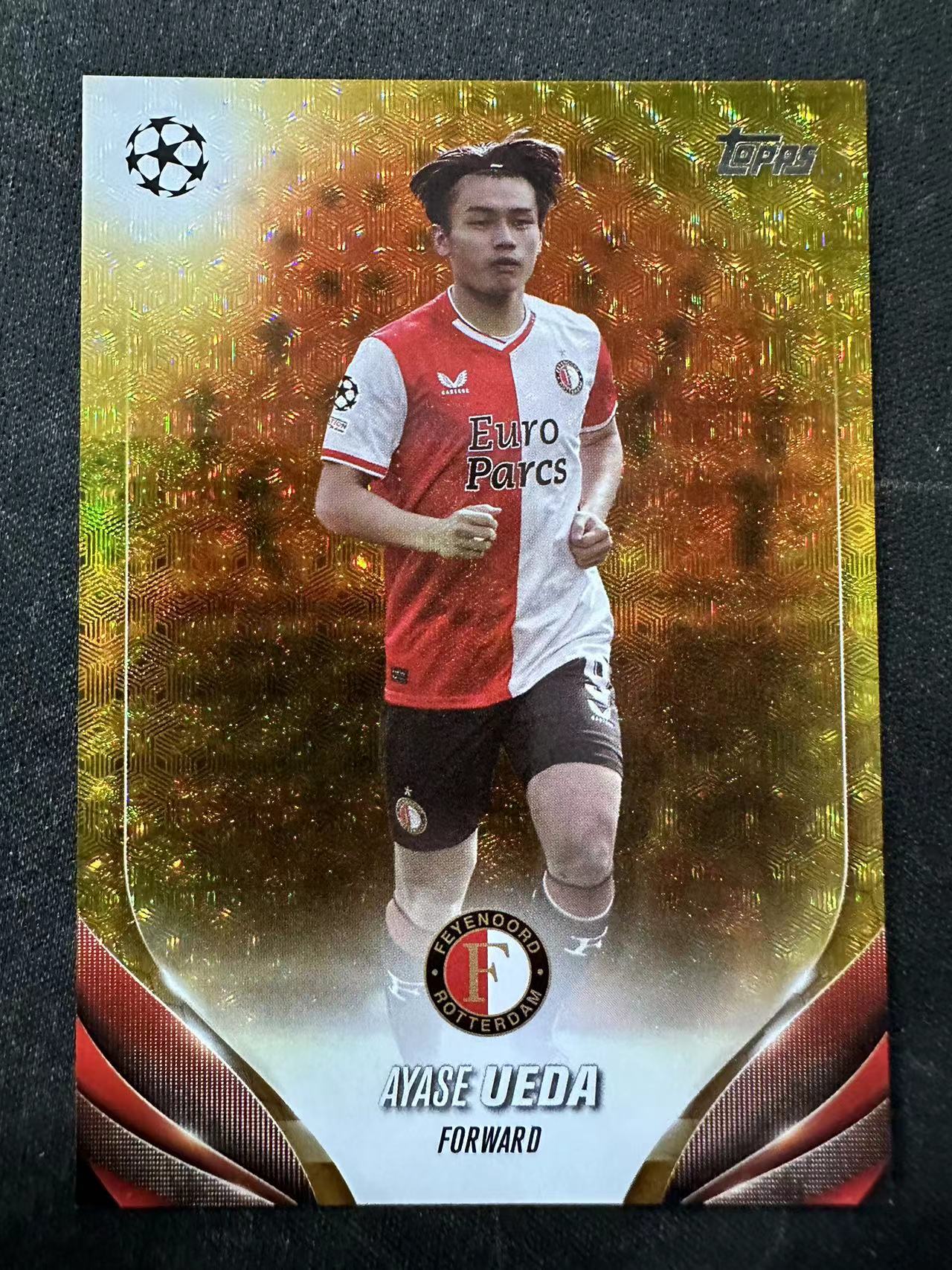 【长安代卖精品】2023-24 Topps UCC Ayase Ueda 欧战 费耶诺德 上田绮世 折射 爆金折 1/1 1of1 一编一 实 ...