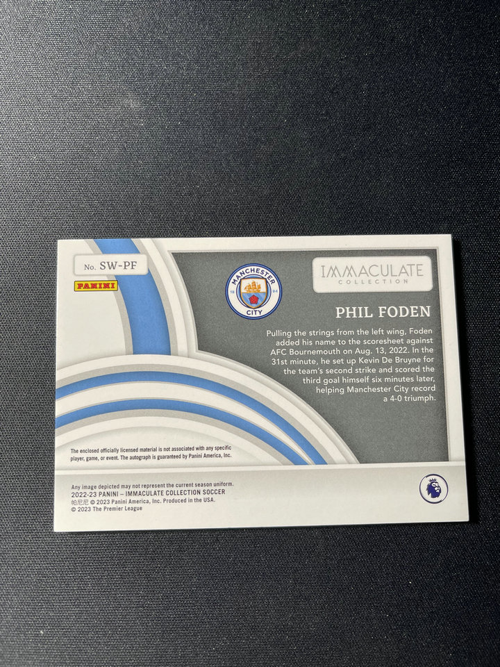 2022-23 Panini Immaculate Phil Foden 曼城 菲尔福登 镜面 superior swatch patch ...