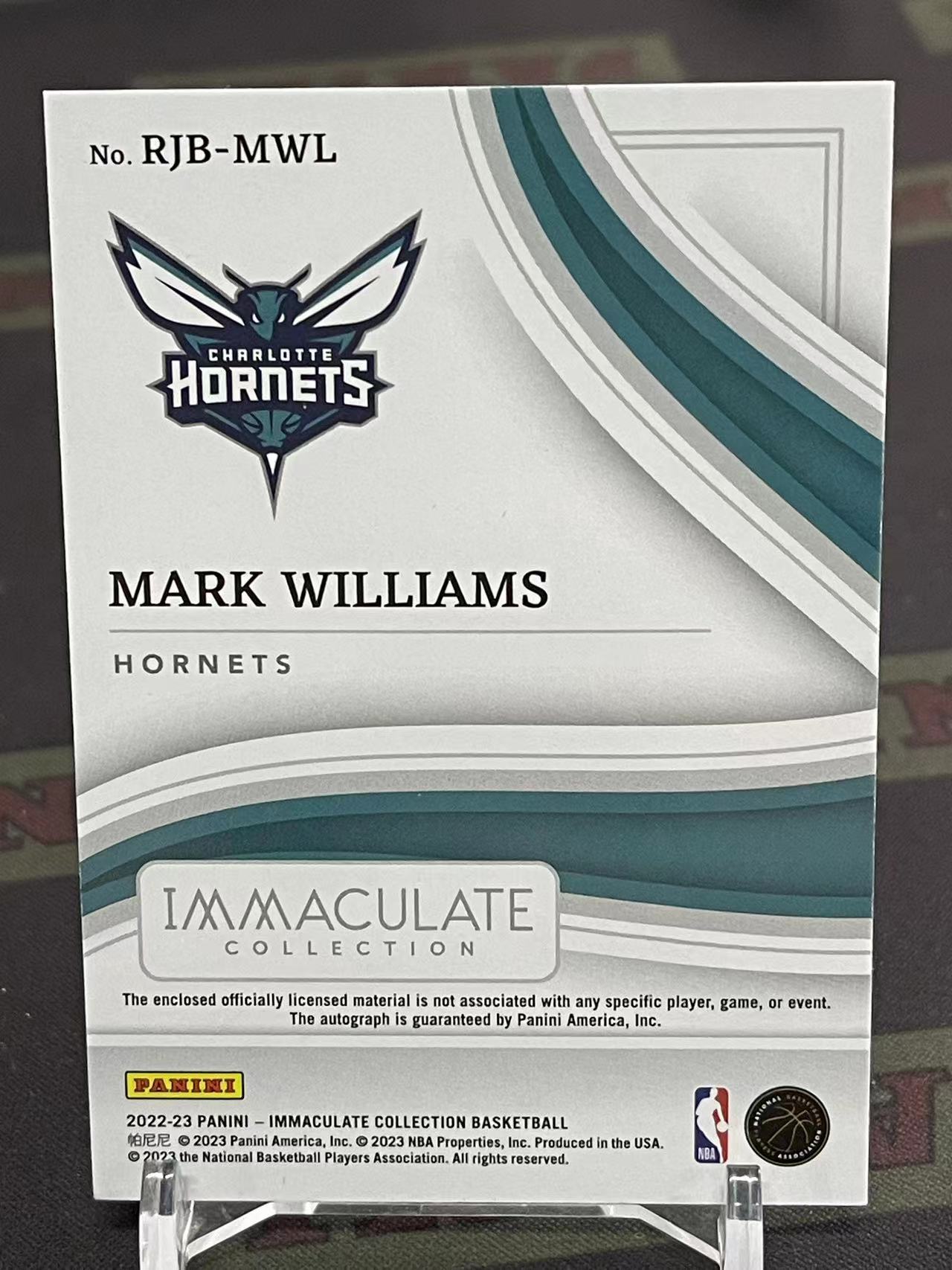 2022-23 Panini Immaculate Mark Williams RC IMM 黄蜂 马克 威廉姆斯 新秀 镜面RPA ...