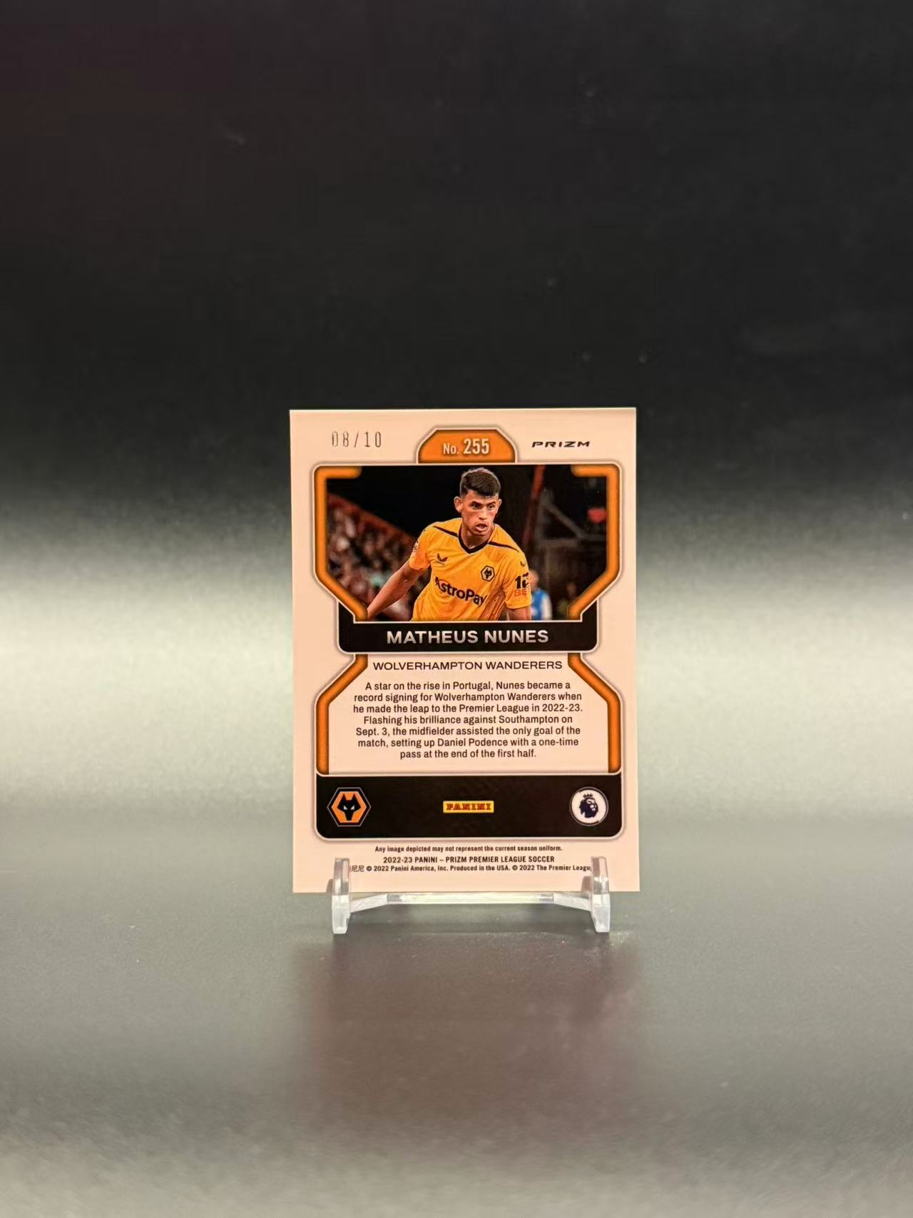 2022-23 Panini Prizm Matheus Nunes RC 马特乌斯努内斯 8/10编 正金折 新秀RC 曼城 狼队 葡萄牙 ...