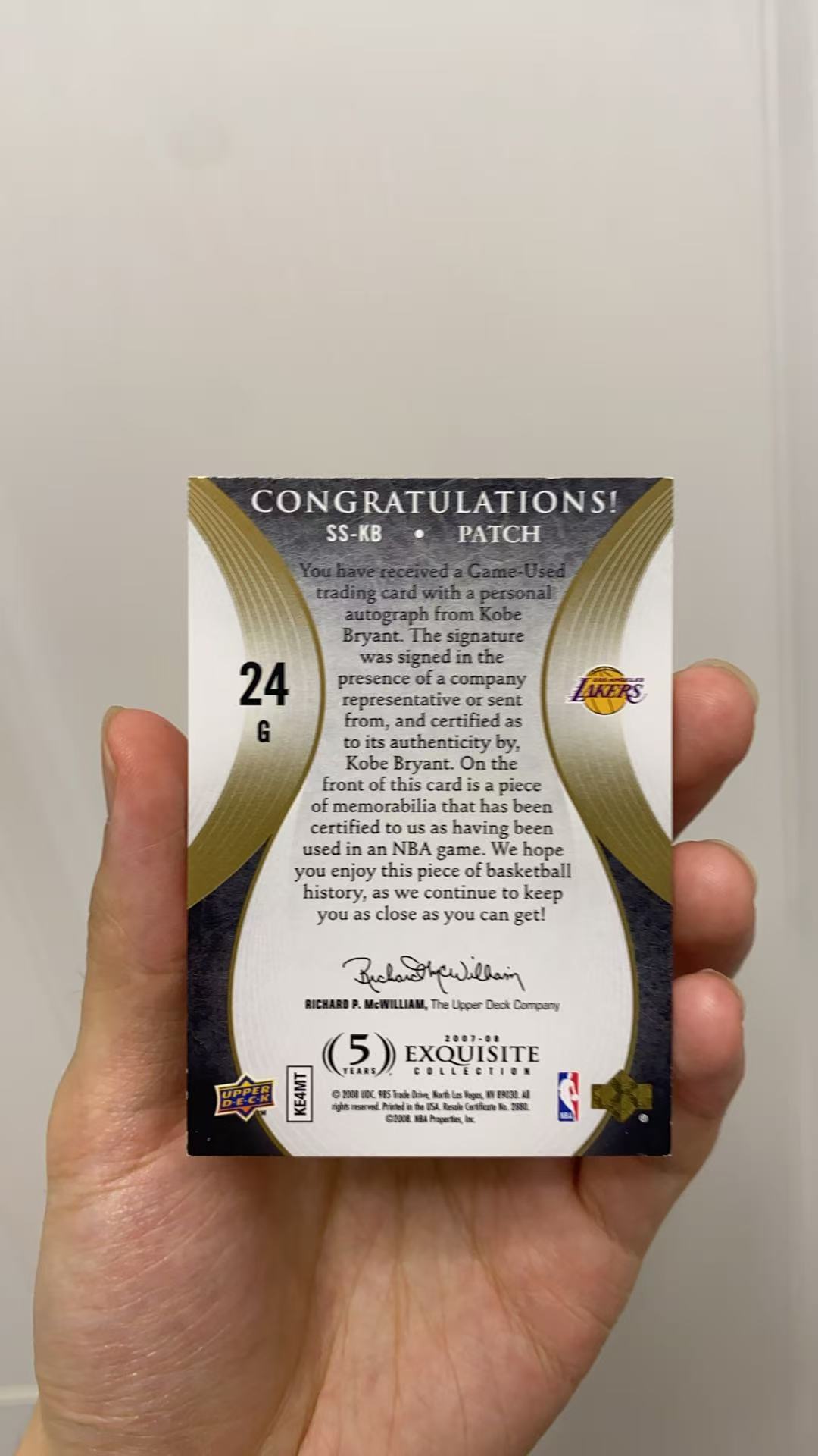 【咔嚓】2008 UD Exquisite Kobe Bryant 湖人 科比 布莱恩特 15编 木盒签字 SS签 Scripted ...