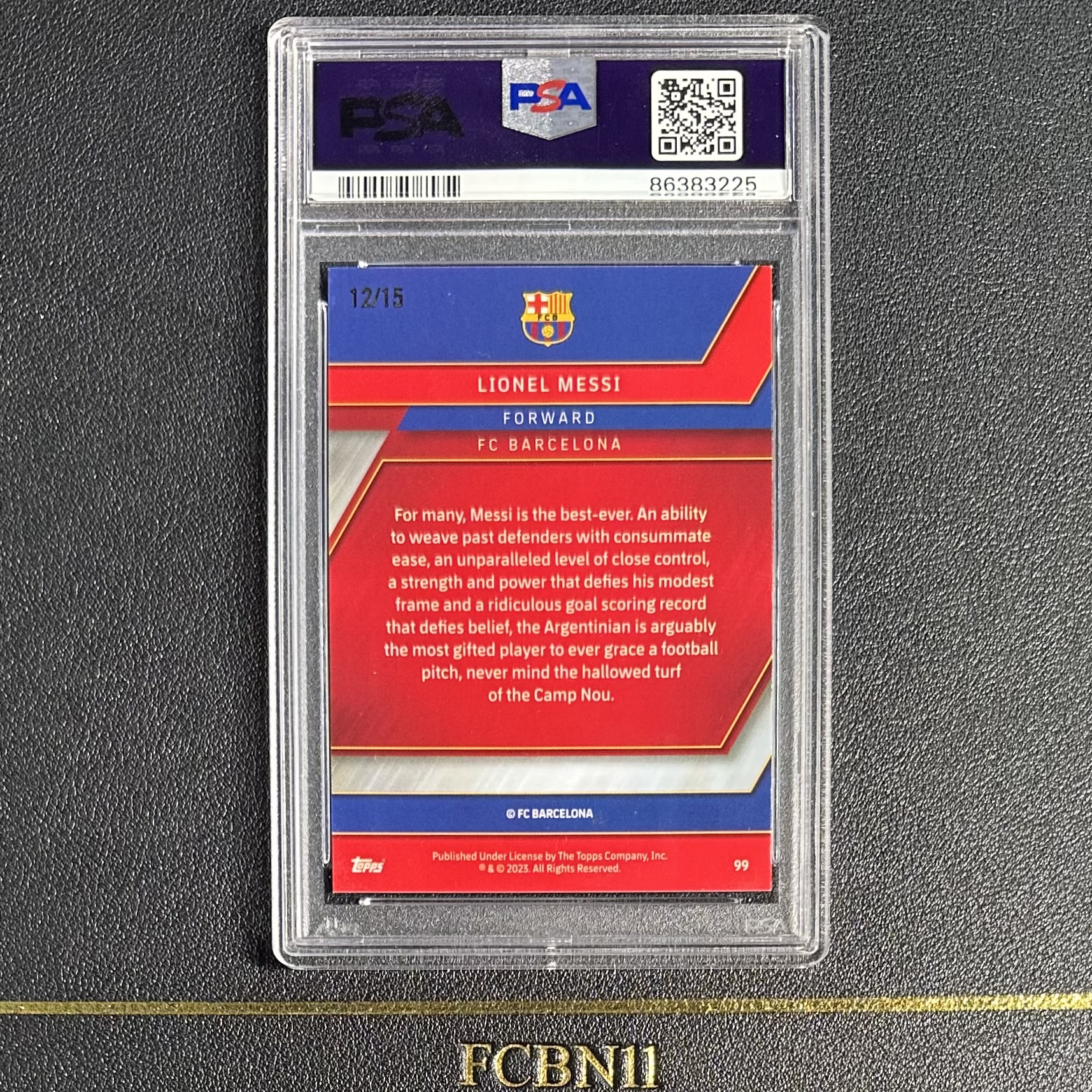 【FCB拍卖】2022-23 TOPPS CHROME MESSI 梅西 15编 12/15 紫折 PSA8分 庆祝选图 巴萨 巴塞罗那 巴黎 ...
