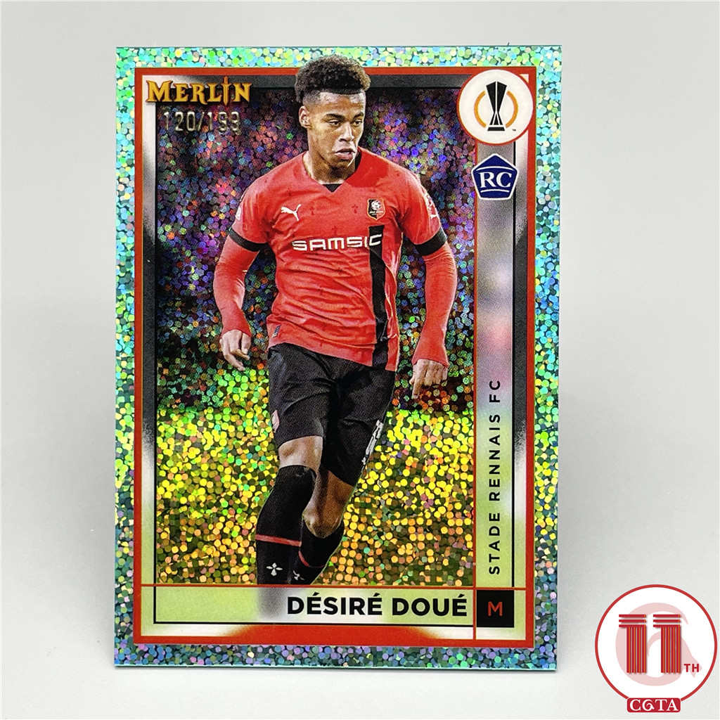 【CGTA越秀山】2022-23 Topps 欧冠 梅林Merlin Chrome 雷恩 杜埃 RC新秀 120/199编 青碎钻折base #133 法国 巴黎 Desire Doue ...