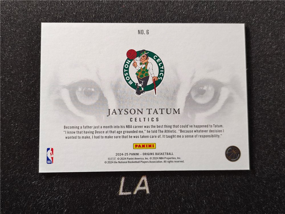 【LA拍卖】2024-25 Panini Origins Jayson Tatum 起源 杰森 塔图姆 凯尔特人 獭兔 Tiger Eyes ...