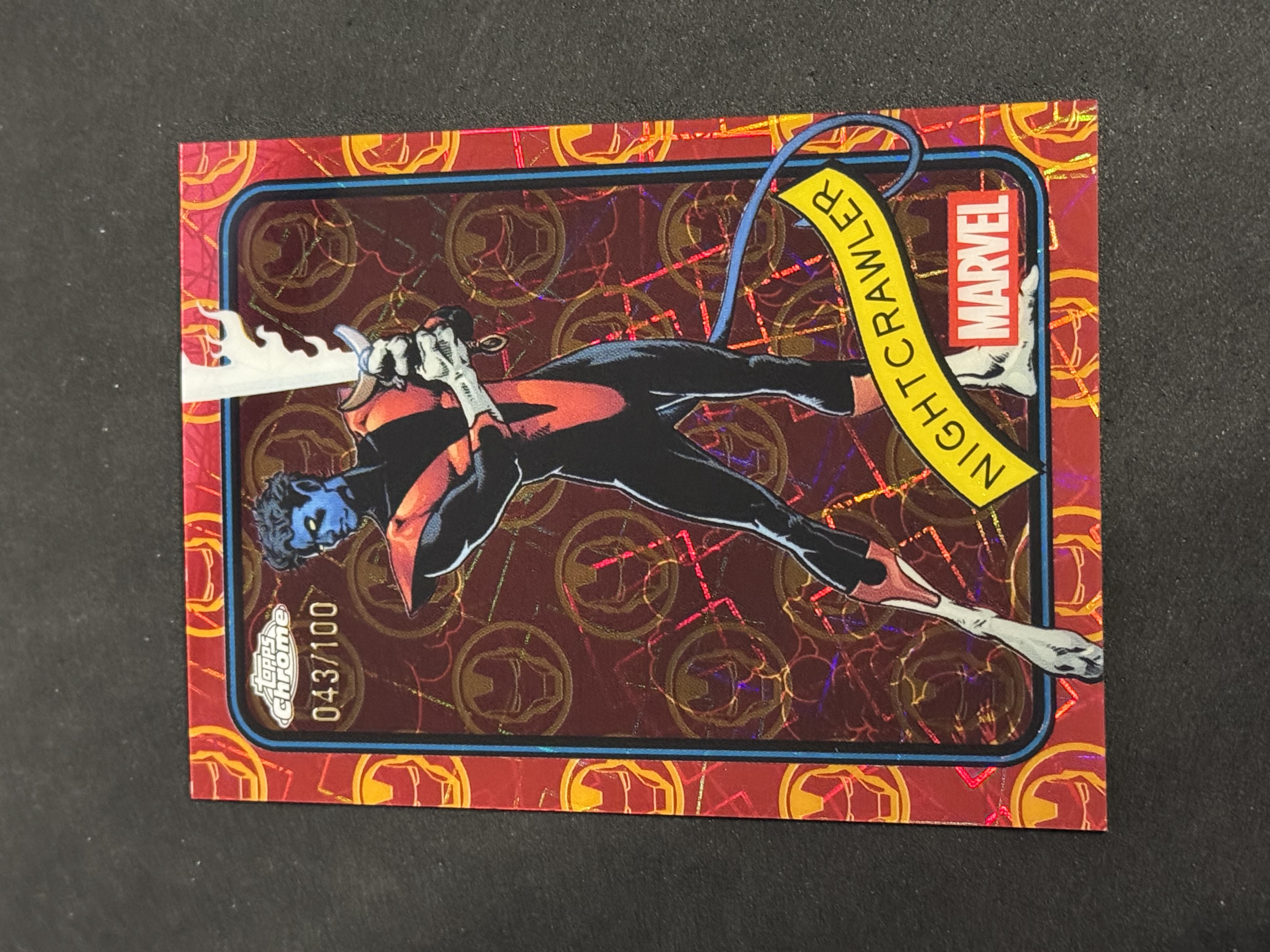 2025 Topps Marvel (MCU) chrome nightcrawler 夜行者 钢铁侠折射 /100编 漫威【宅正卡社】-SJ 卡淘