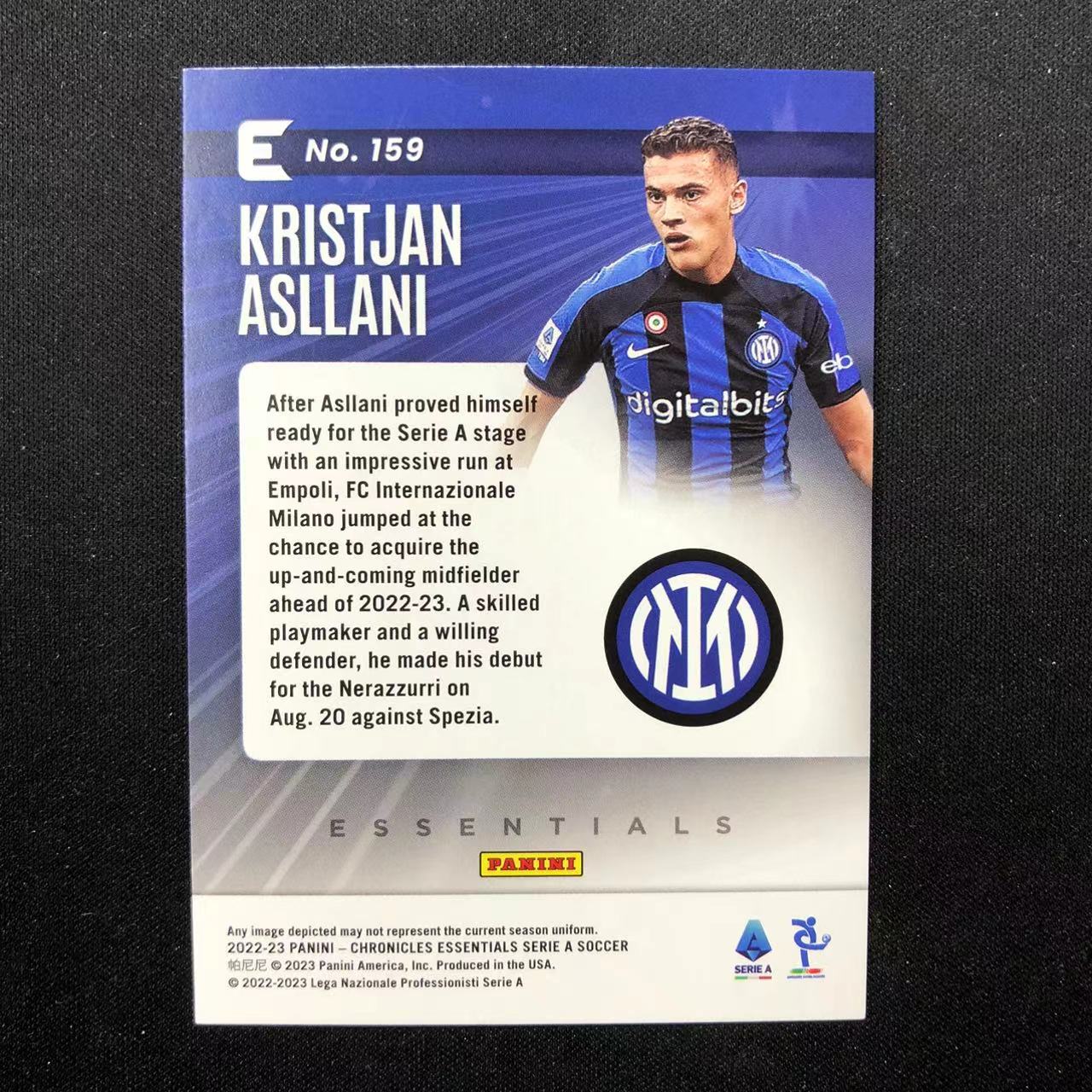 2022-23 Panini Chronicles Kristjan Asllani RC 编年史 意甲 国米 新秀 阿斯拉尼 54/99编 ...
