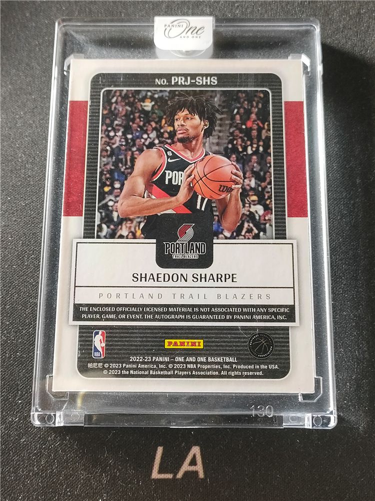 【LA拍卖】2022-23 Panini One and One Shaedon Sharpe 新秀RC 谢登 夏普 开拓者队 超级潜力股 ...