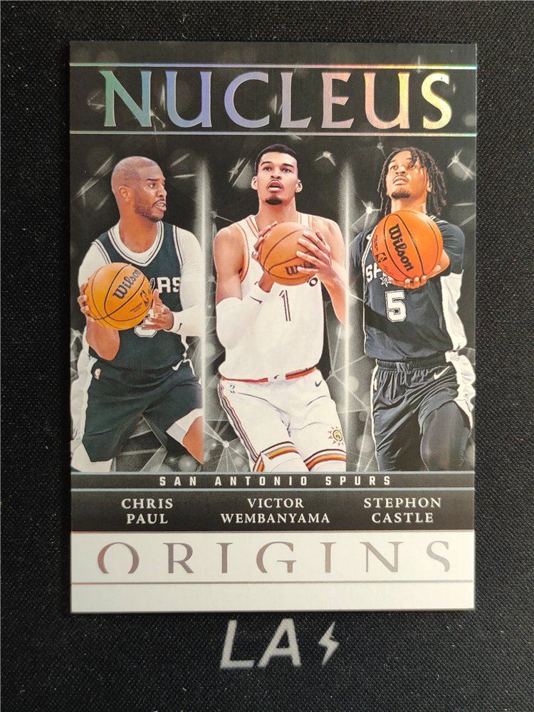 【LA拍卖】2024-25 Panini Origins 起源 新秀 RC Nucleus 三人特卡 克里斯 保罗 CP3 维克多 文班亚马 斯蒂芬 卡斯尔 马刺 潜力新秀 鸟人066 卡淘