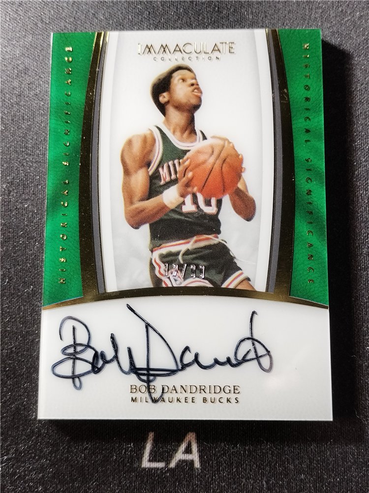【LA拍卖】2016-17 Panini Immaculate Bob Dandridge 鲍伯 丹德里奇 雄鹿队名宿 Historical 镜面 卡签签字 /99编 瑕疵如图 S66B 卡淘