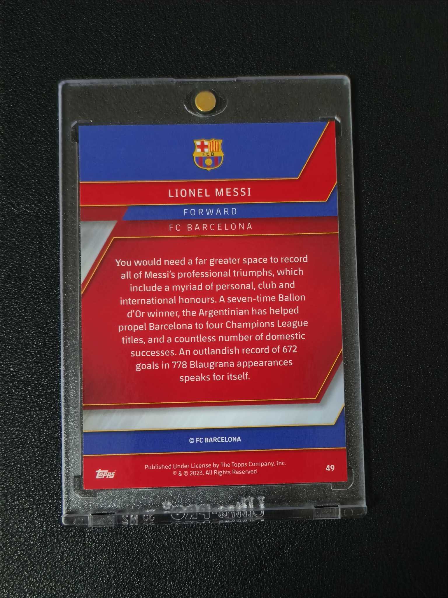 2023 Topps Chrome Lionel Messi 欧冠Chrome系列 巴萨队盒 里奥·梅西 base 阿根廷球王 巴萨巴黎传奇 ...