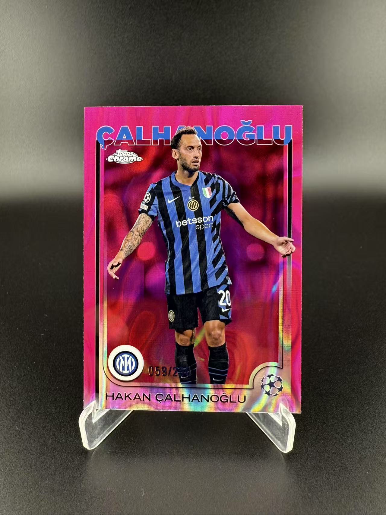 2025 Topps Chrome Hakan Calhanoglu 【湖水蓝拍卖】恰尔汗奥卢 国际米兰 国米 欧战 TC 欧冠 粉熔岩折 ...