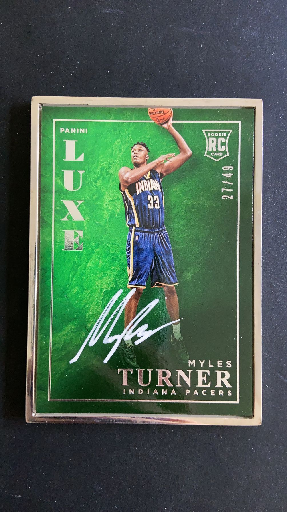 2015-16 Panini Luxe Myles Turner RC 【肥猫代卖】K24B Luxe 步行者 迈尔斯特纳 新秀 签字 卡签 ...