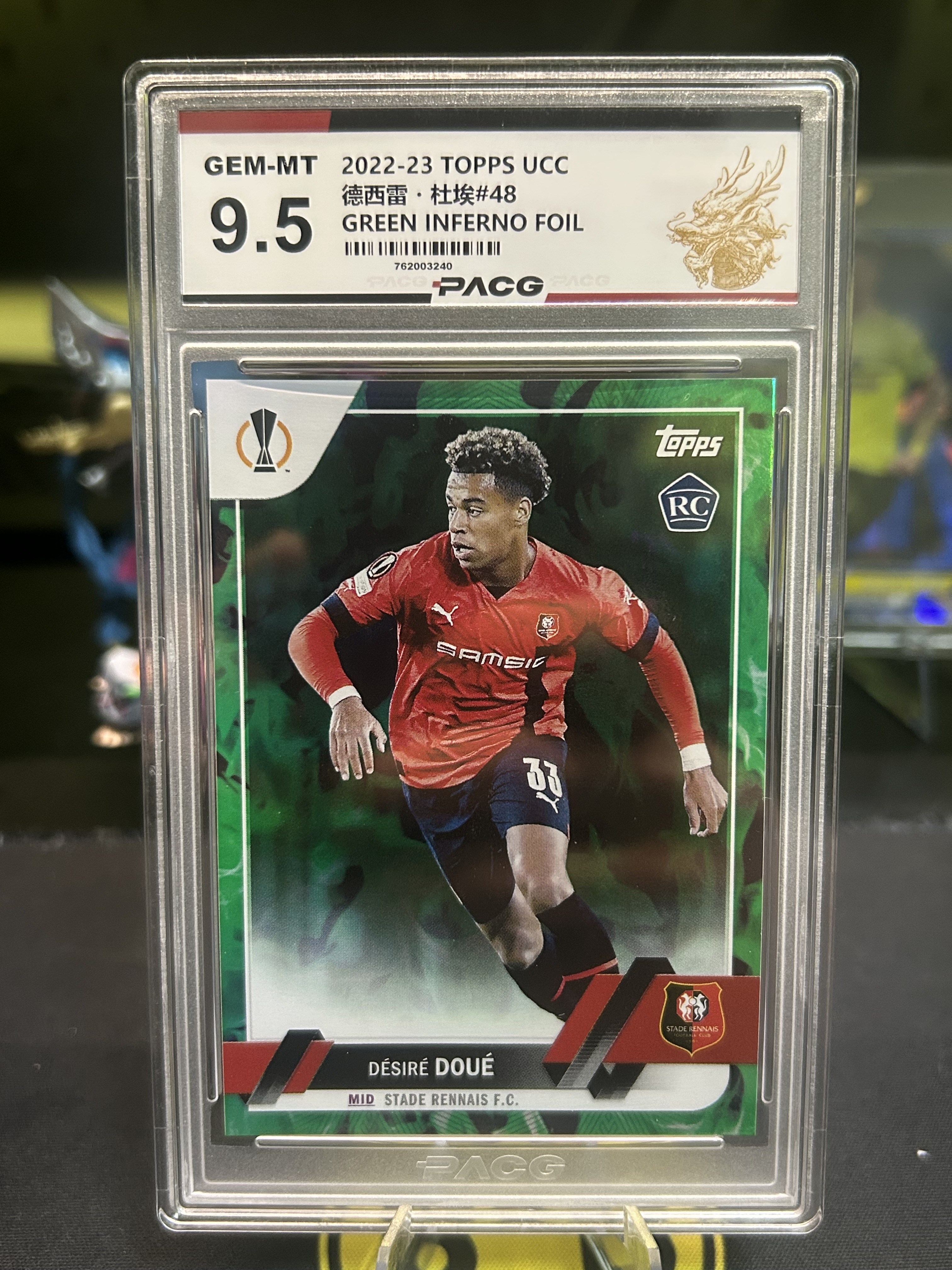 2023 Topps Topps Desire Doue 【帽子戏法】德西雷 杜埃 RC 新秀 大巴黎 雷恩 法甲 UCC 88/125编 欧 ...