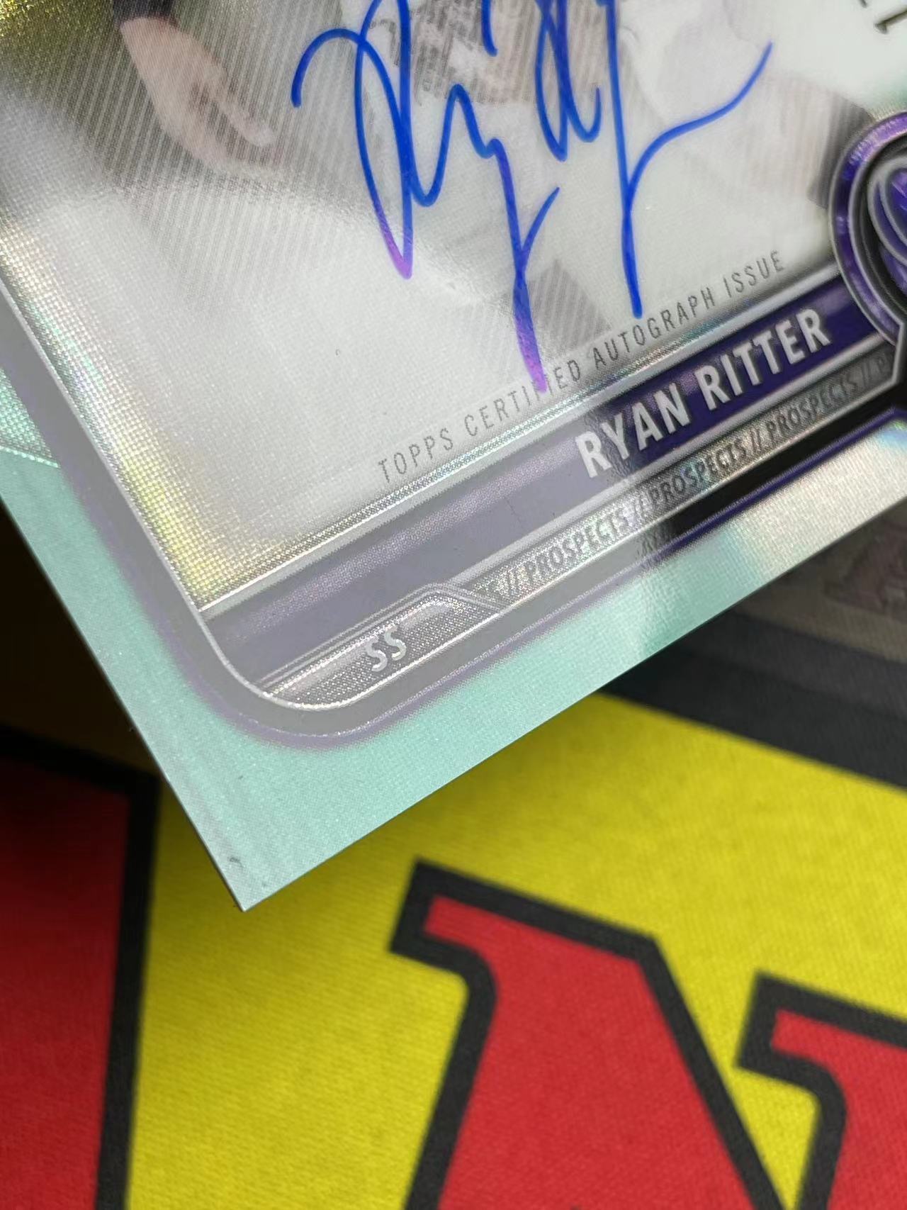 2022 Topps Bowman Chrome Ritter RC MLB科罗拉多落基 Ryan Ritter 新秀1st 绿熔岩 签字卡签 ...