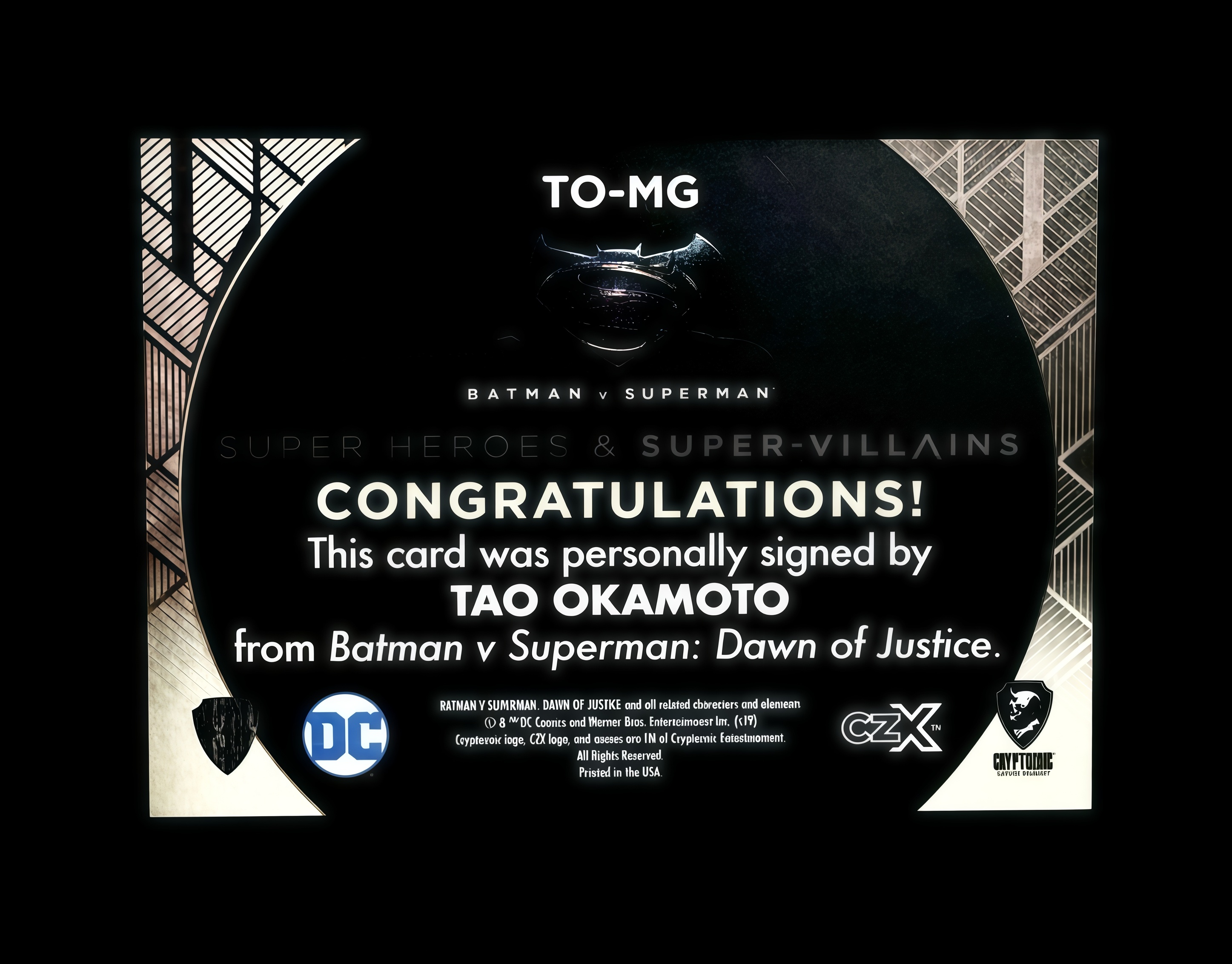 2019 Cryptozoic Batman 冈本多绪 CZX TAO OKAMOTO 寒武纪 英雄与恶棍 蝙蝠侠大战超人 冈本多绪 美女 ...