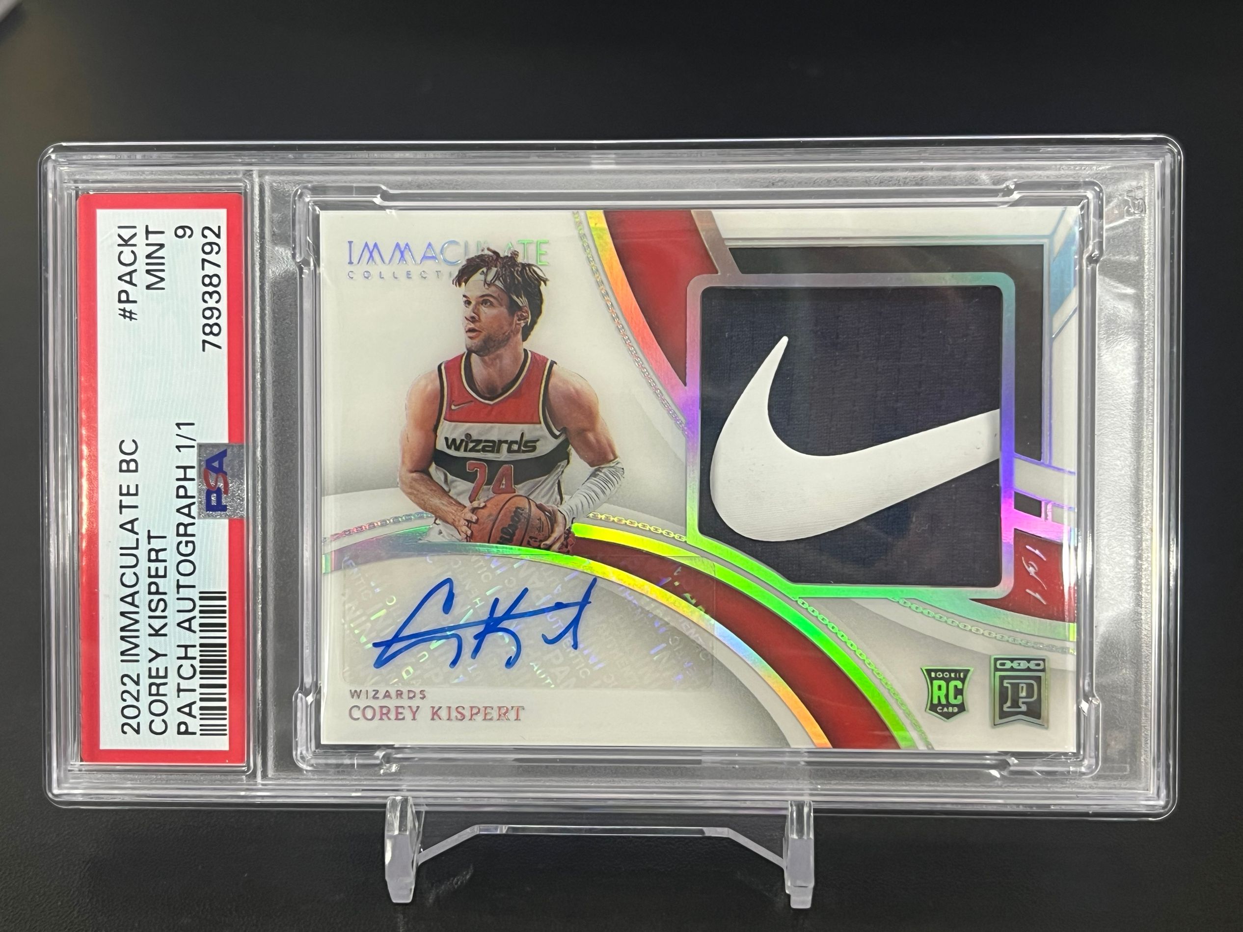 【浩行拍卖 截标预付75%】2022 panini immaculate 奇才 科里 基斯珀特 RC 新秀 签字 球衣 物料 patch tag rpa rta Logo 耐克标 1/1编 ...