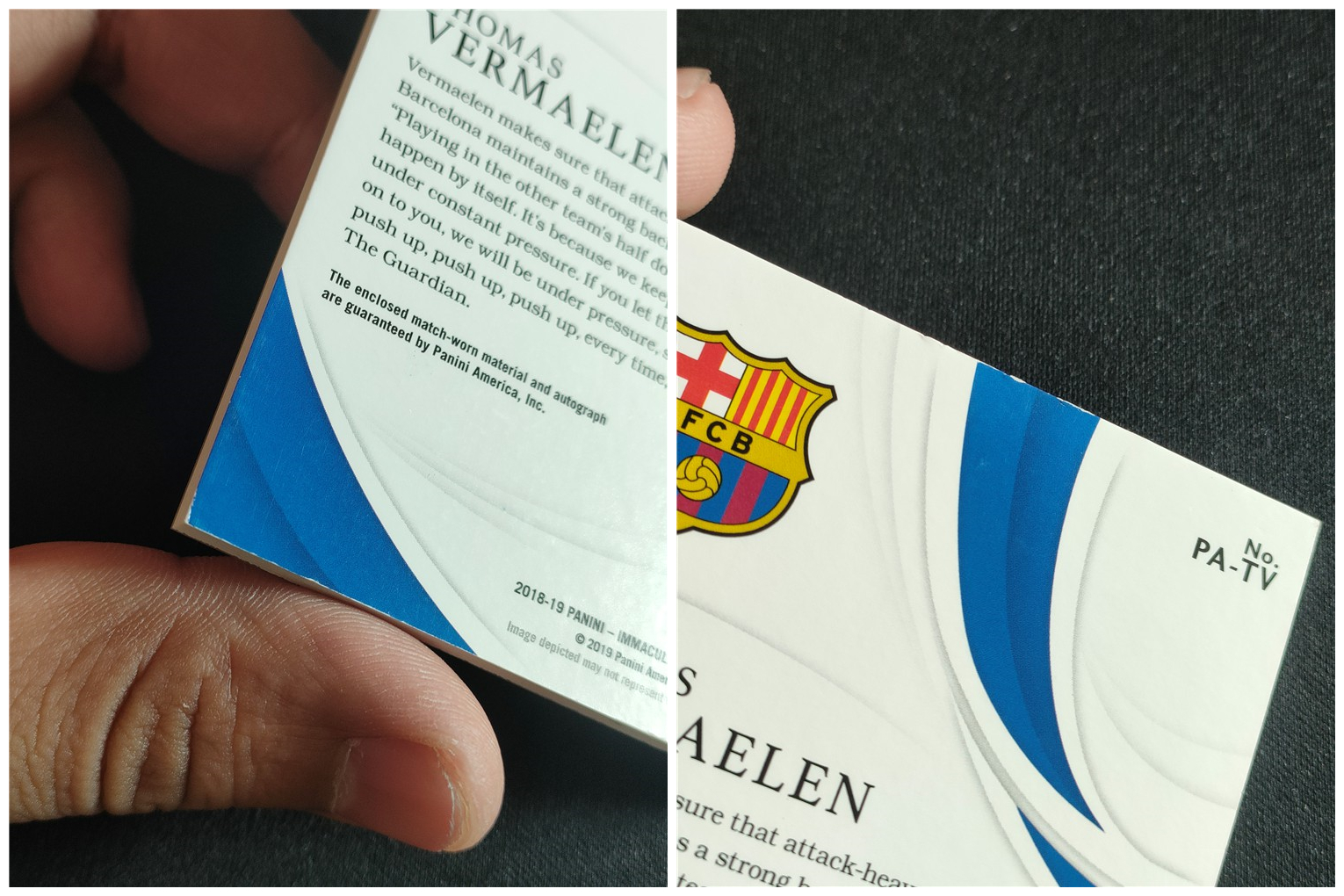 【LA足球】2018-19 Panini Immaculate THOMAS VERMAELEN 巴萨 巴塞罗那 托马斯 费尔马伦 比利时 ...