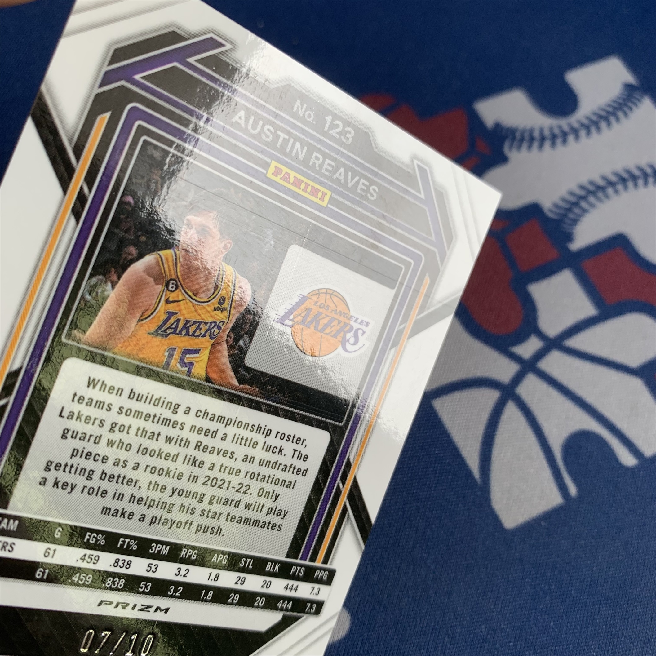 2022-23 Panini Prizm Austin Rivers 【海宝】湖人 奥斯汀 里弗斯 里夫斯 10编 正金折 新秀次年 未来可期 ...