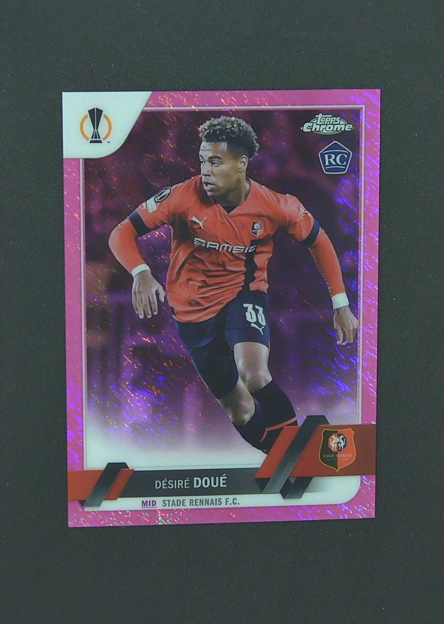 2023 Topps Chrome Desire Doue 德西雷 杜埃 巴黎 雷恩 /250编 紫shimmer折 法国内马尔 大热新秀【球 ...