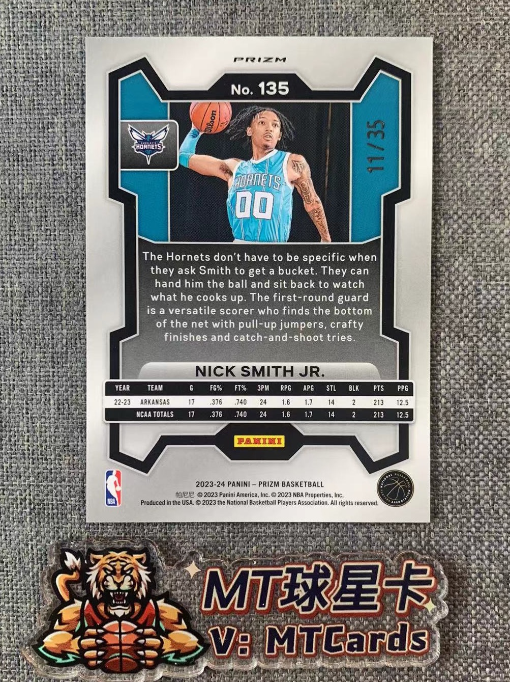 【MT球星卡】2023-24 Panini Prizm Nick Smith Jr. RC 小尼克史密斯 Prizm系列 新秀RC 11/35 ...
