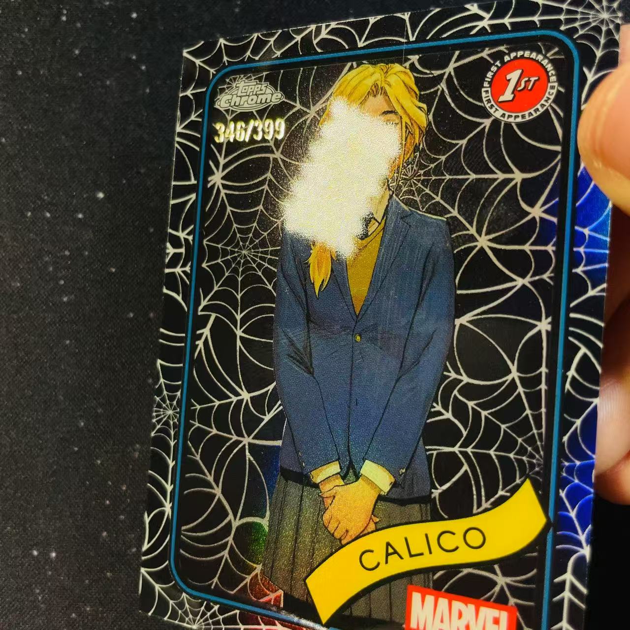 2025 Topps Marvel (MCU) Chrome 漫威 TC Calico 1st 首次亮相IP 加利科 蛛网折 /399编 划痕 ...