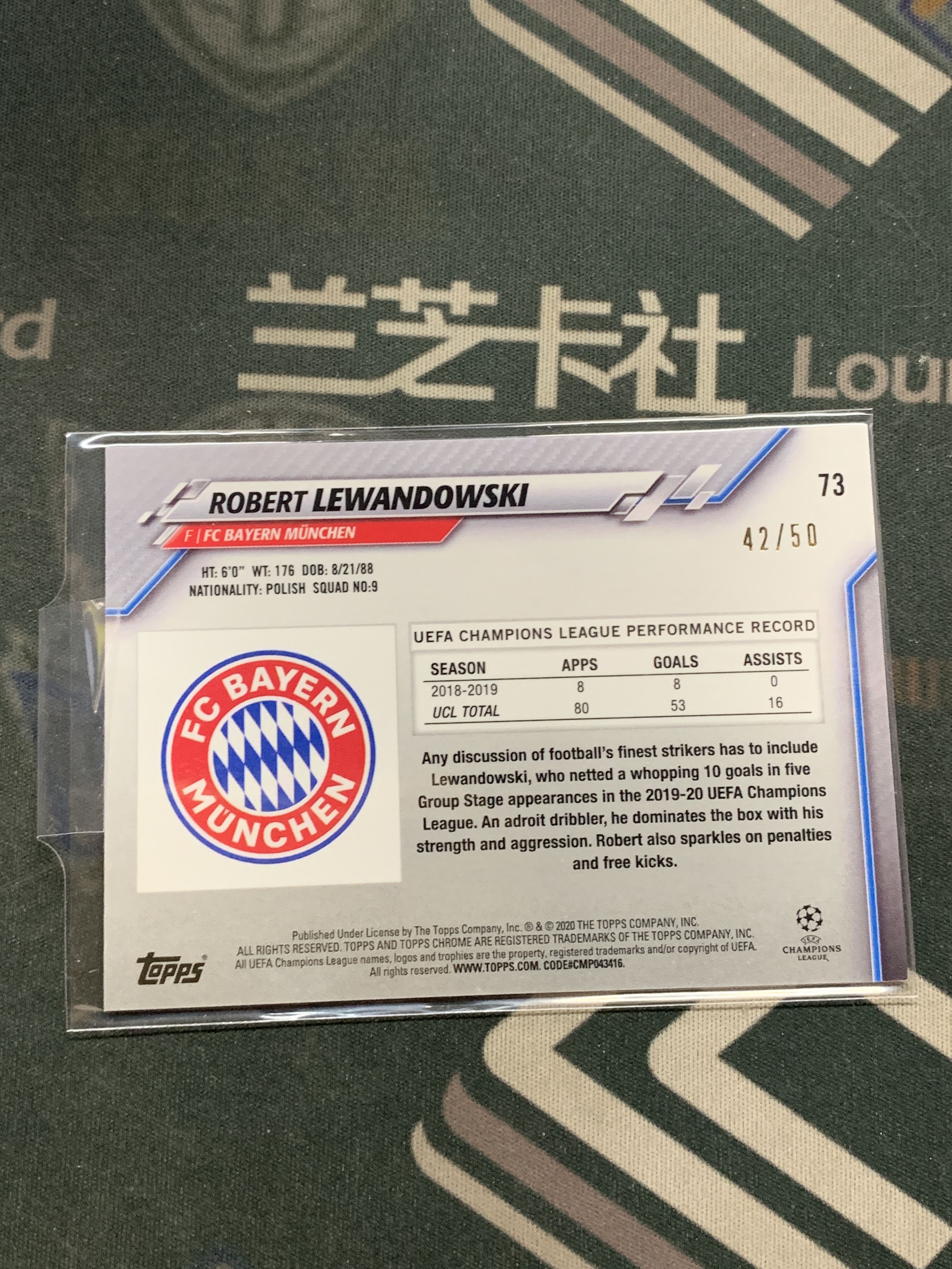 2020 Topps UEFA Champions League Lewandowksi 【LZK TST】欧冠Chrome系列 拜仁 莱万多 ...
