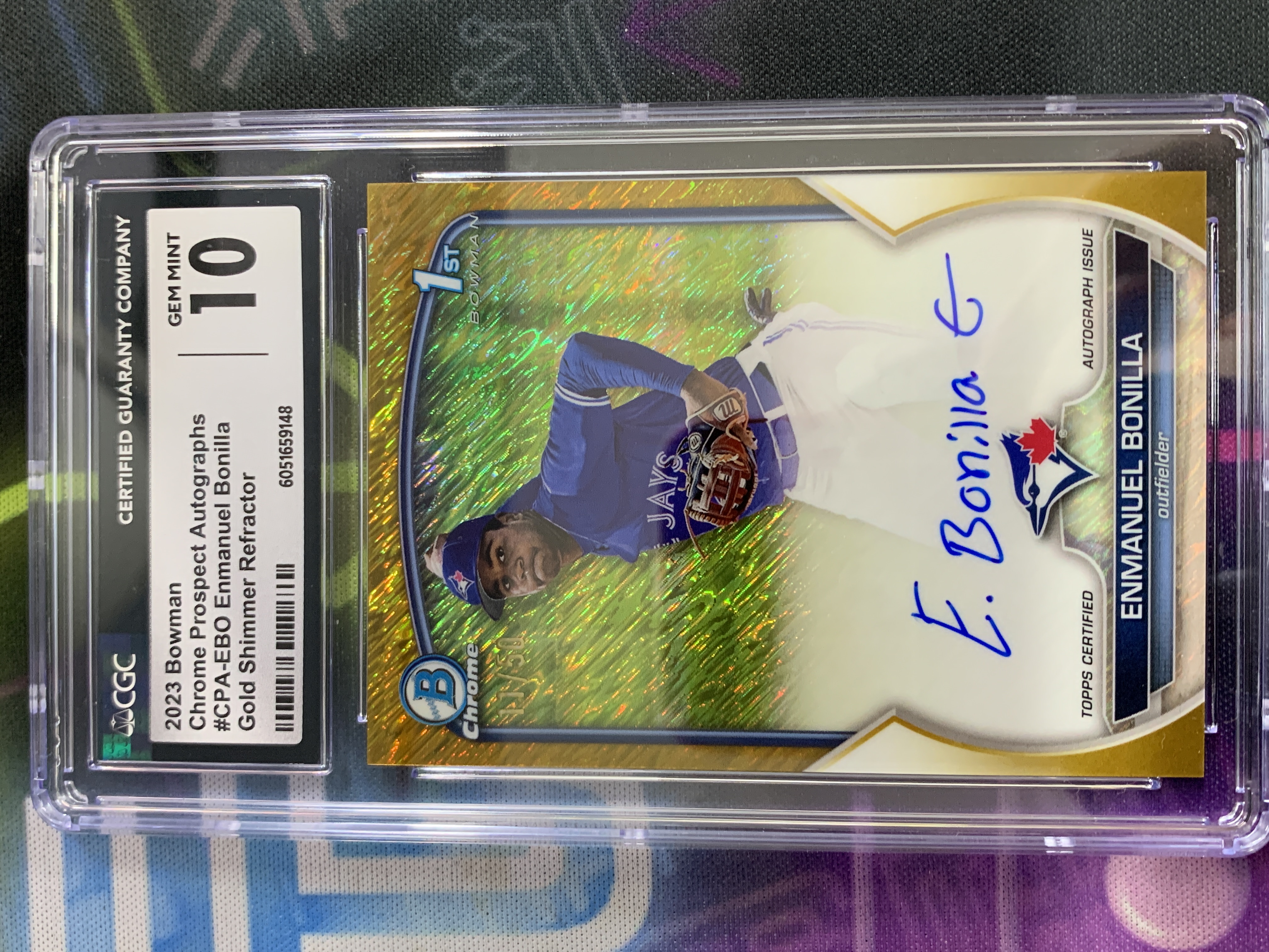 2024 Topps Bowman Chrome enmanuel bonilla RC 逸潮玩 1st 蓝鸟队 伊曼努尔 博尼拉 签字签名 ...