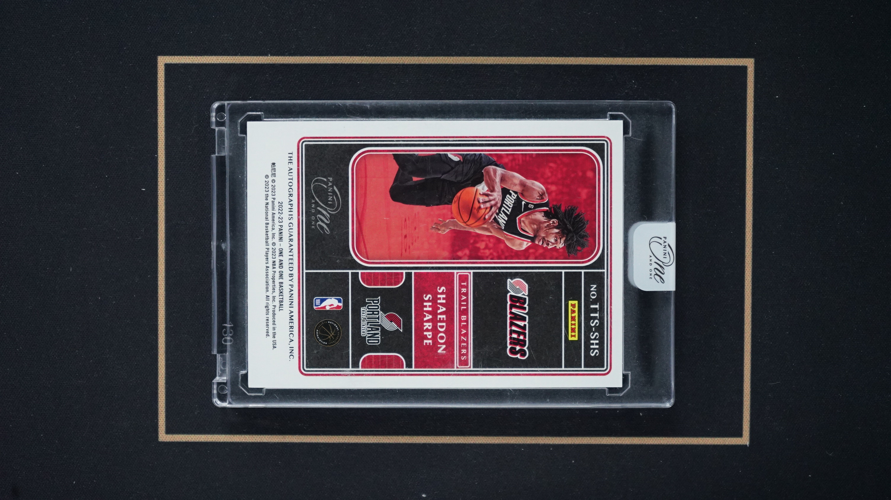 2022-23 Panini One and One Shaedon Sharpe RC 新秀 开拓者 谢登夏普 99编 队徽 签字 原封砖 ...